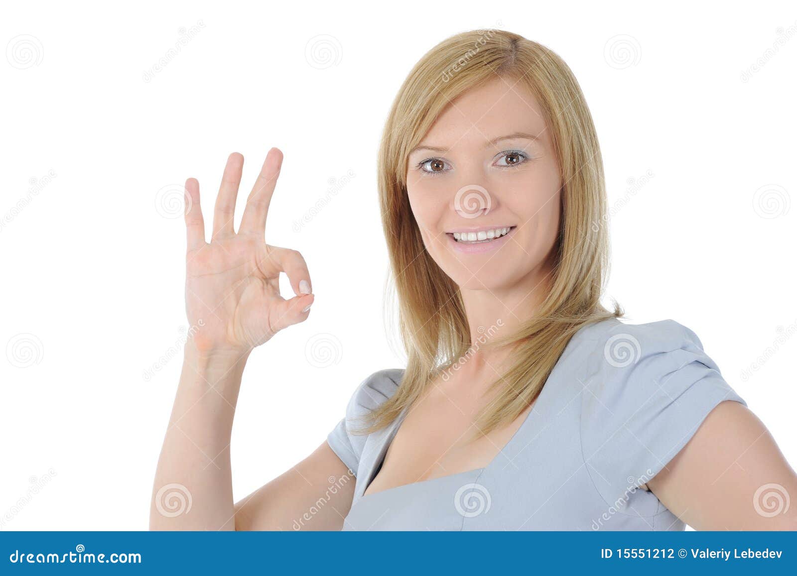 Woman showing ok sign stock photo. Image of charming - 15551212