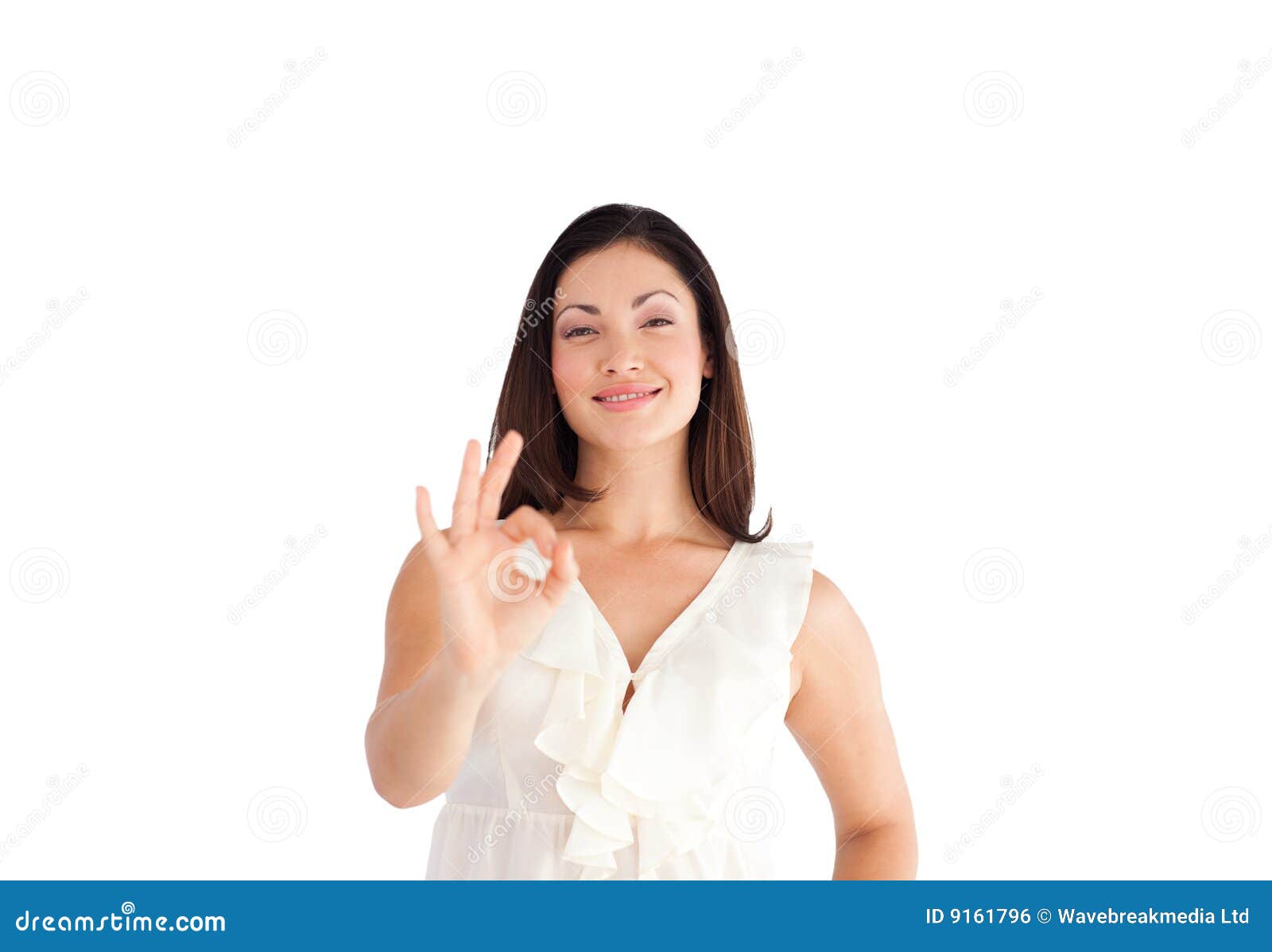Woman showing Okay sign stock photo. Image of correct - 9161796