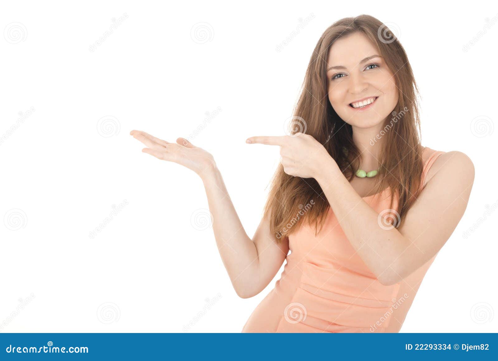 Woman Showing Open Hand Palm Stock Photo - Image of beautiful, hand ...