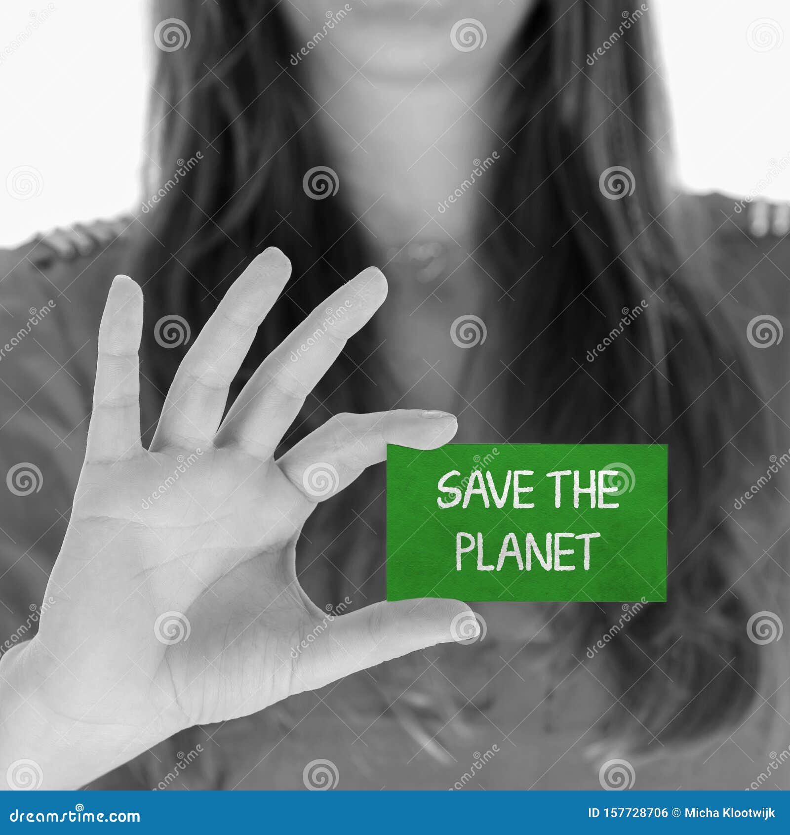 Woman Showing a Message: Save the Planet Stock Photo - Image of female ...