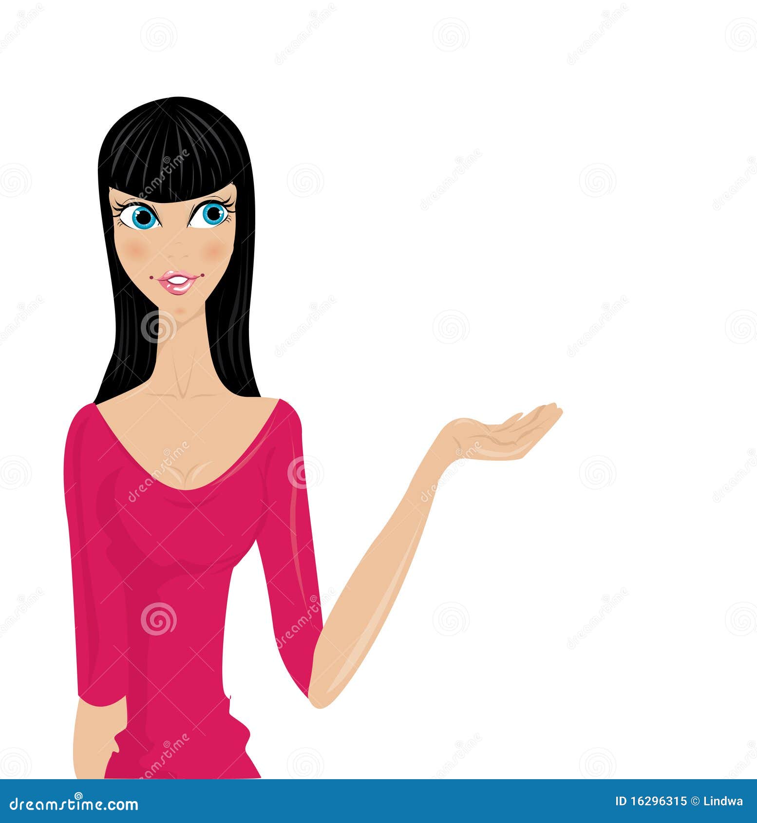Woman showing something stock vector. Illustration of empty - 16296315