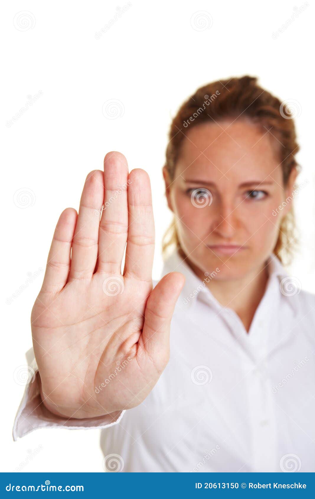 Woman Showing Stop with Hand Stock Photo - Image of rejecting, prohibit ...