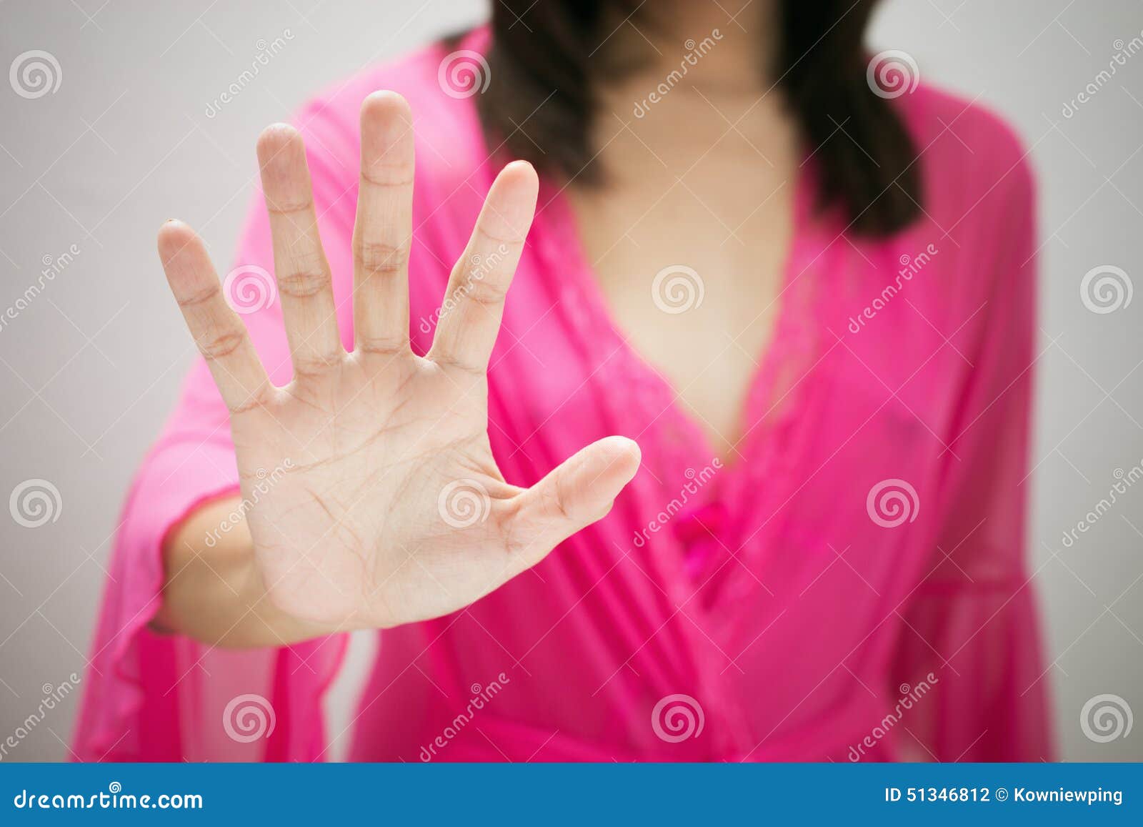 Woman showing stop hand stock photo. Image of human, girl - 51346812