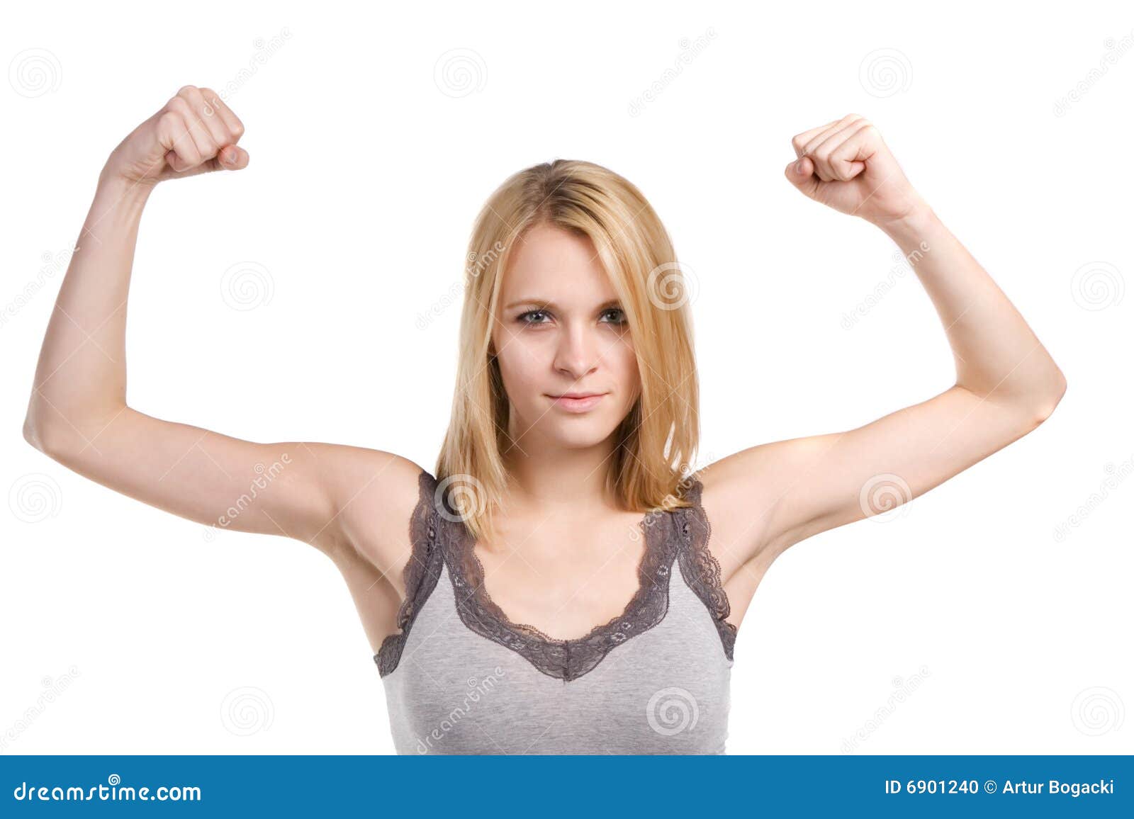 Woman Showing Strength stock photo. Image of fitness, arms - 6901240