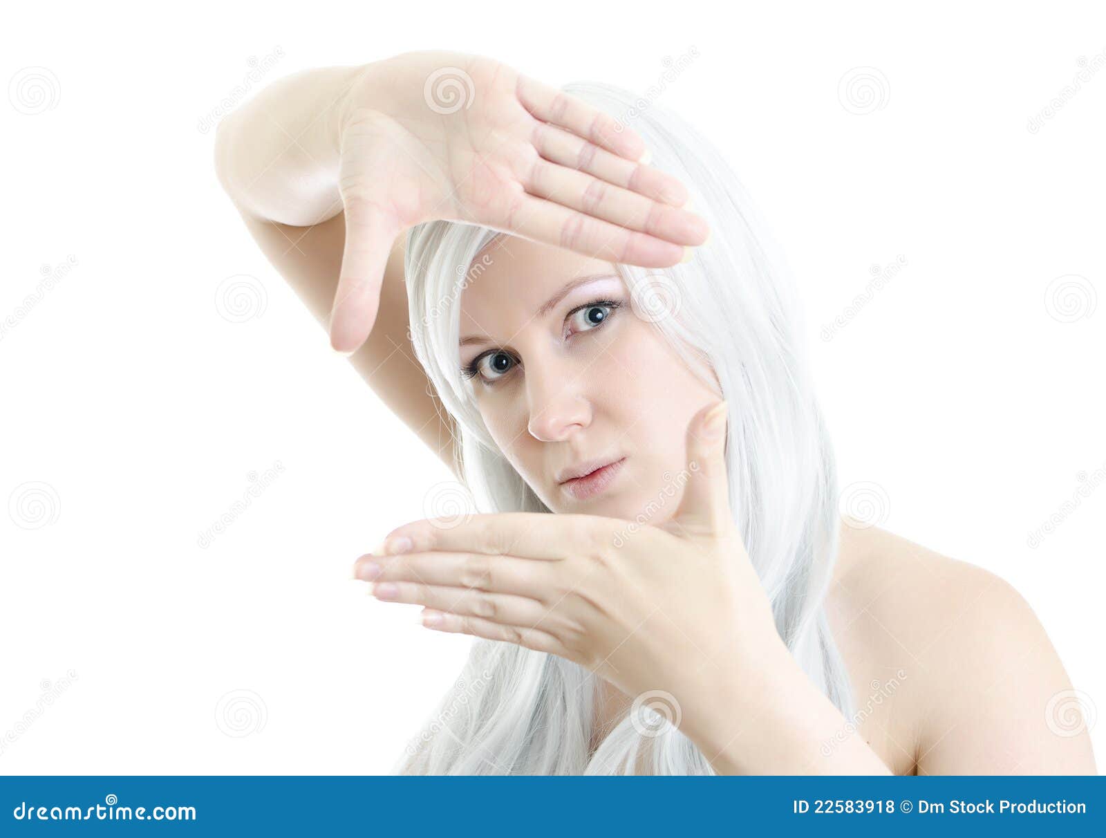 Woman Showing Thinking Outside the Square Stock Photo - Image of finger ...