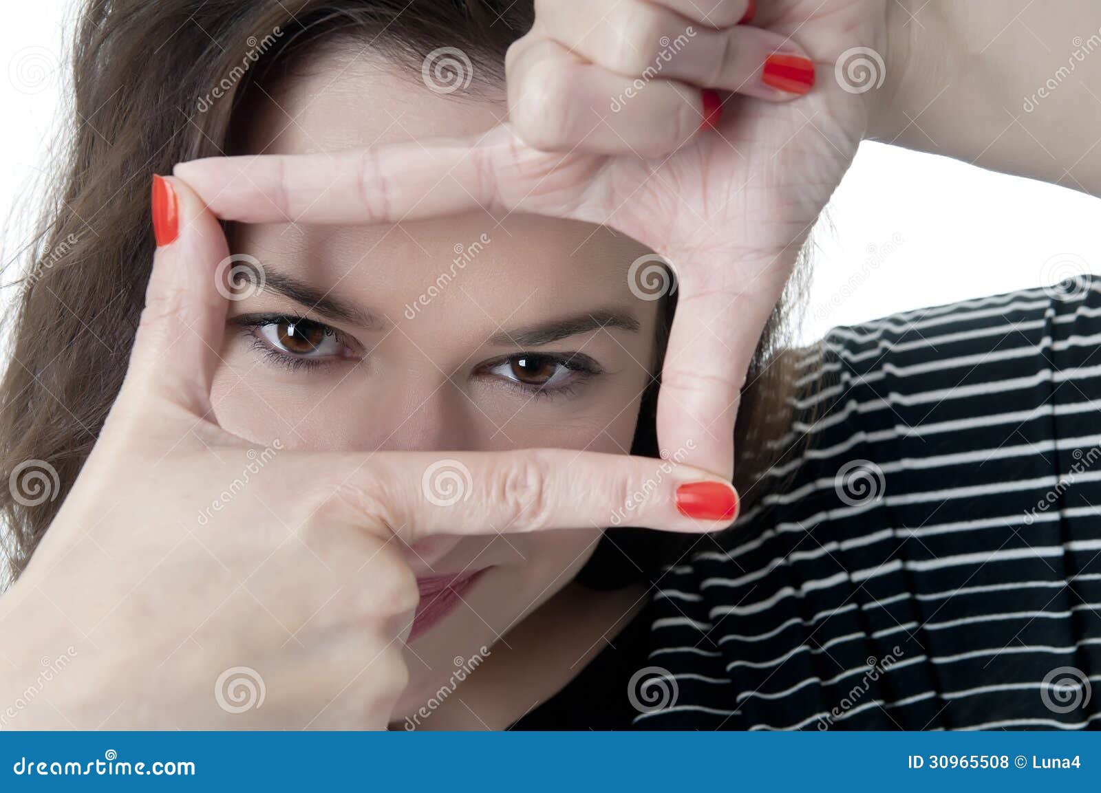 Woman Showing Thinking Outside the Square Stock Photo - Image of ...