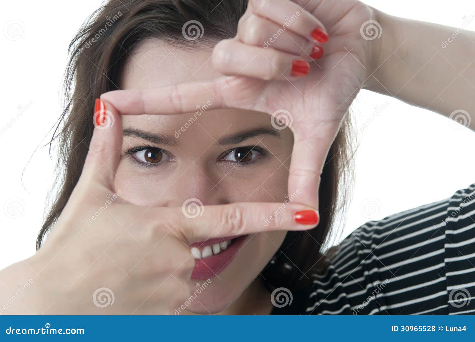 Woman Showing To Think Outside the Square Stock Photo - Image of ...