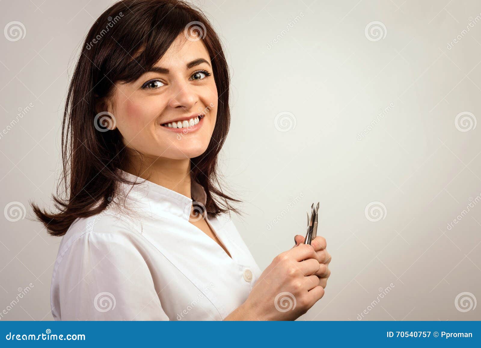 Woman showing tools stock image. Image of holding, attractive - 70540757