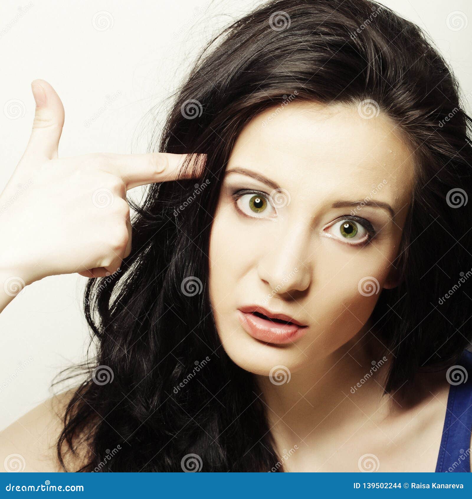 Woman Shows Gesture Gun with Finger Stock Photo - Image of happiness ...