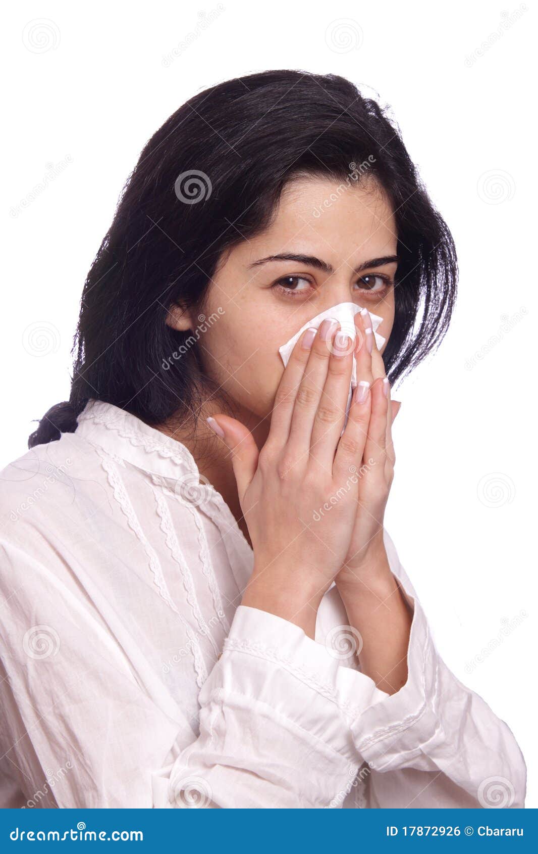 Woman sick with flu stock photo. Image of sick, allergy - 17872926