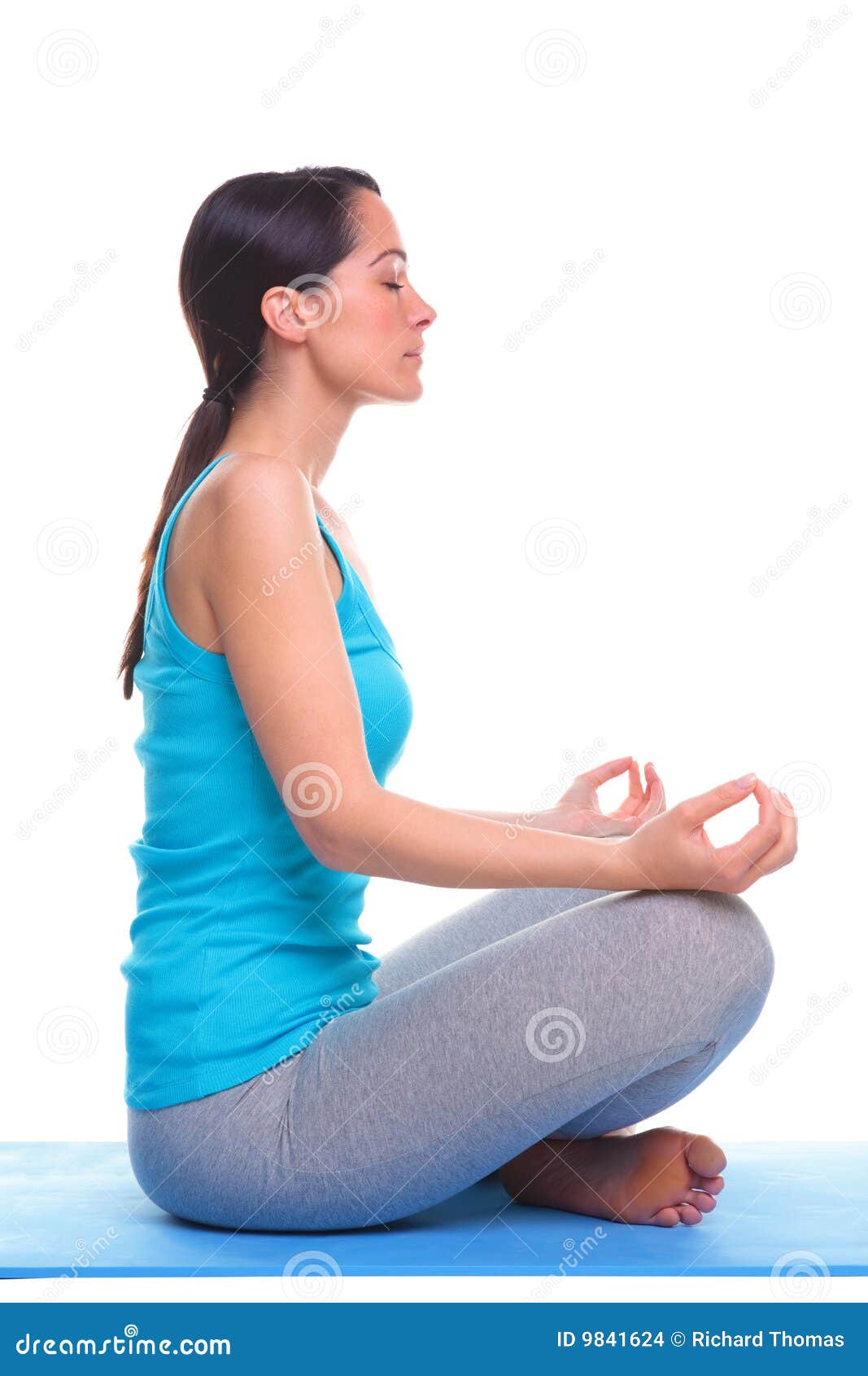 Woman side lotus position stock photo. Image of exercising - 9841624