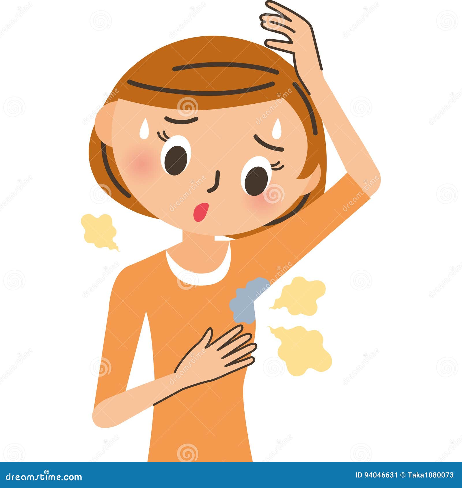 Woman of the side sweat stock vector. Illustration of troubled - 94046631