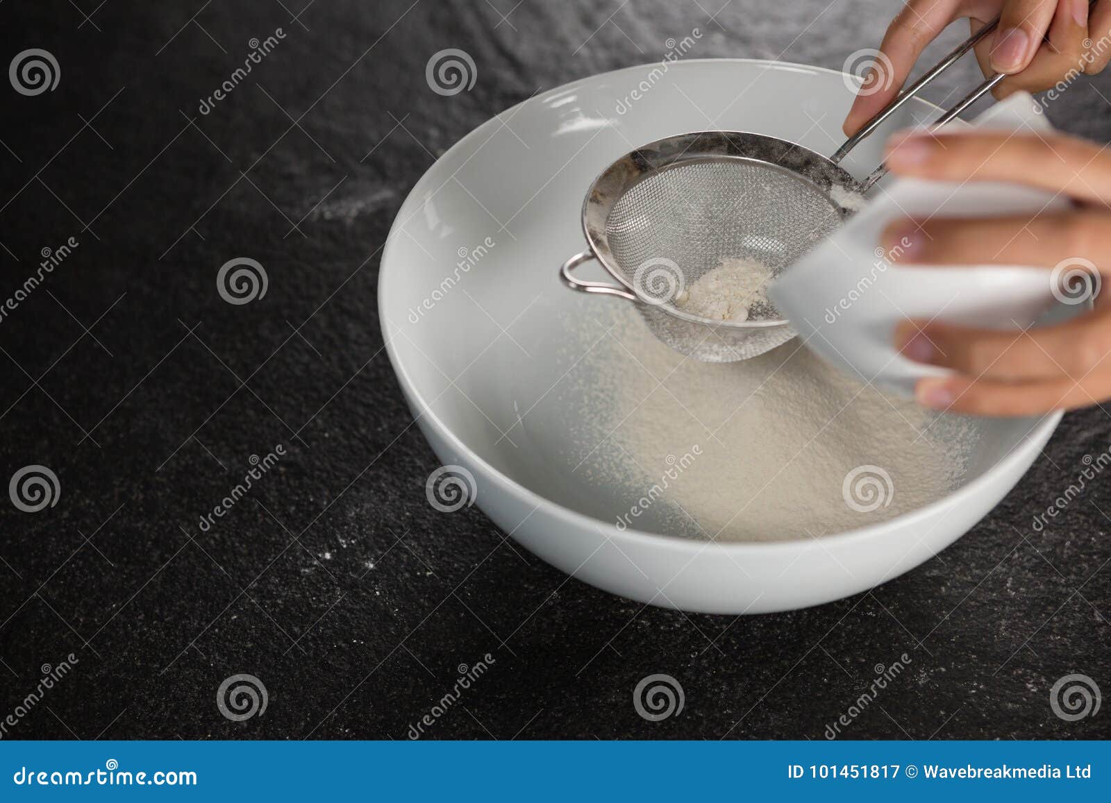 Woman Sieving Flour into the Bowl Stock Image - Image of delicious ...