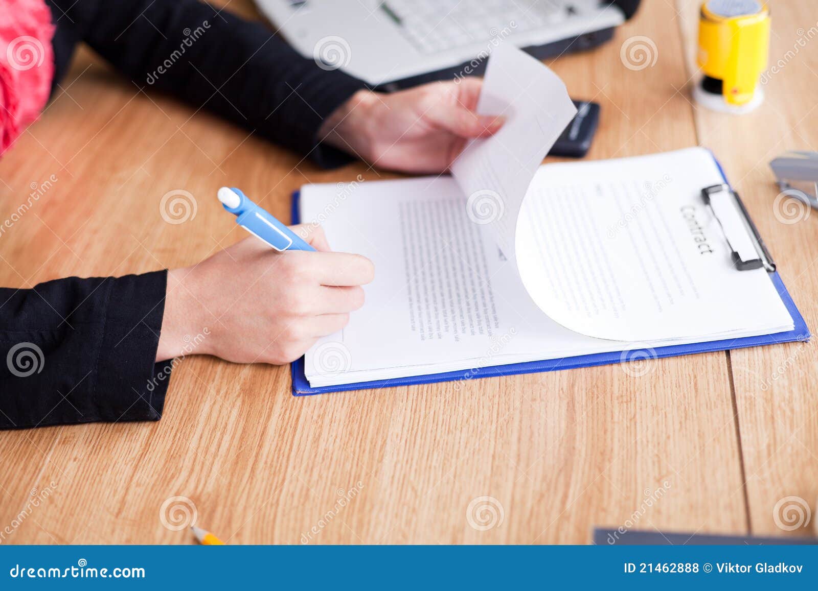 Woman sign up contract stock photo. Image of legal, correspondence ...