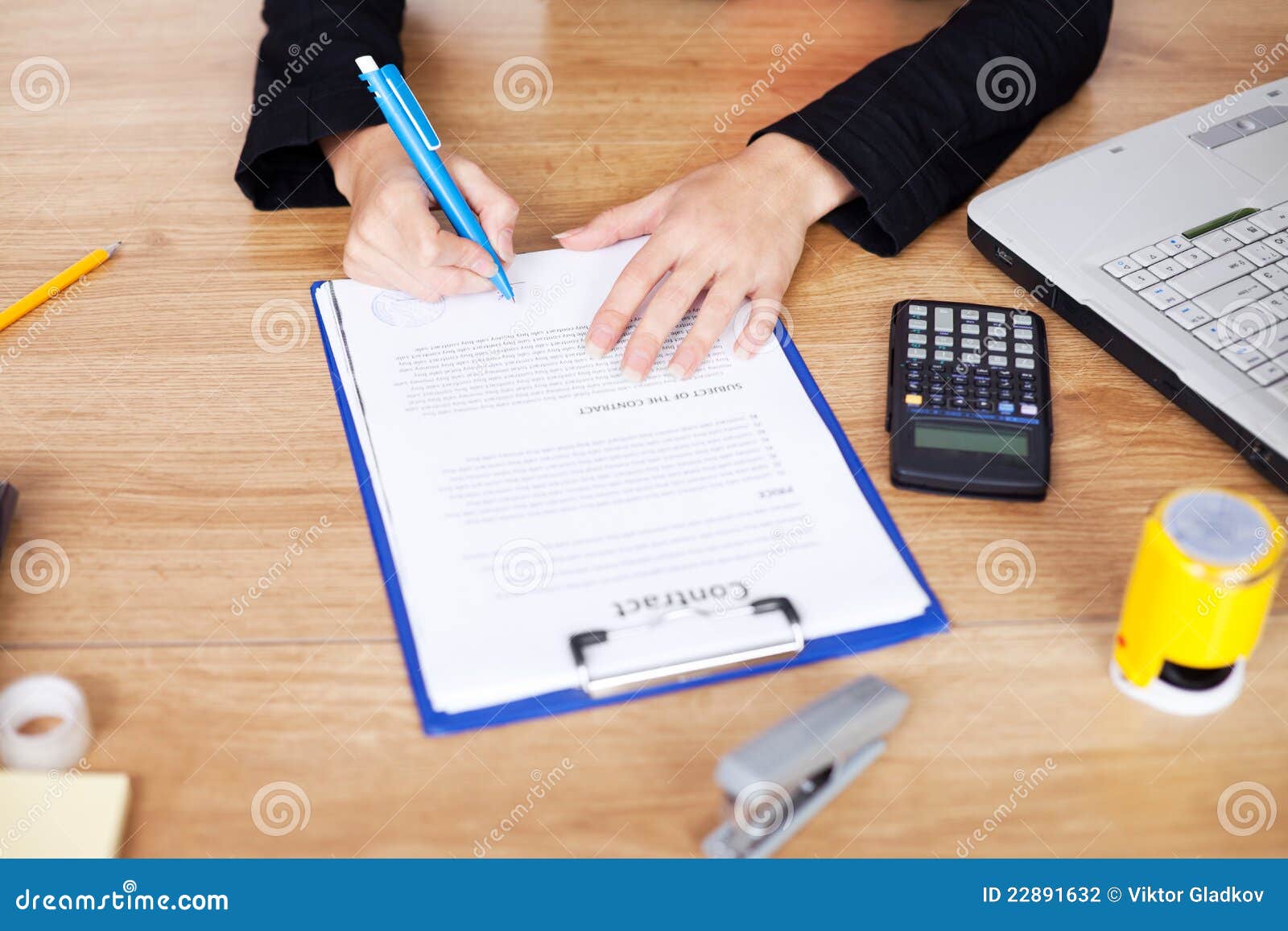 Woman sign up contract stock photo. Image of agreement - 22891632