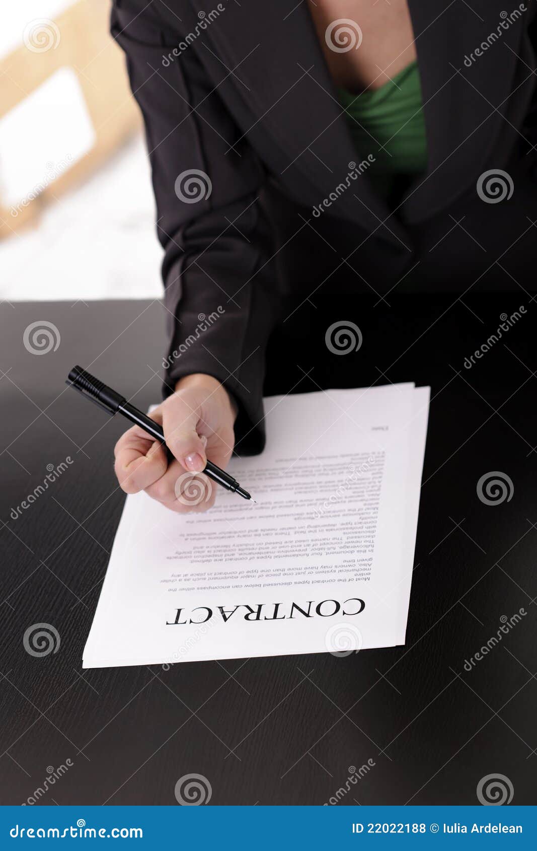 Woman signing contract stock photo. Image of color, caucasian - 22022188