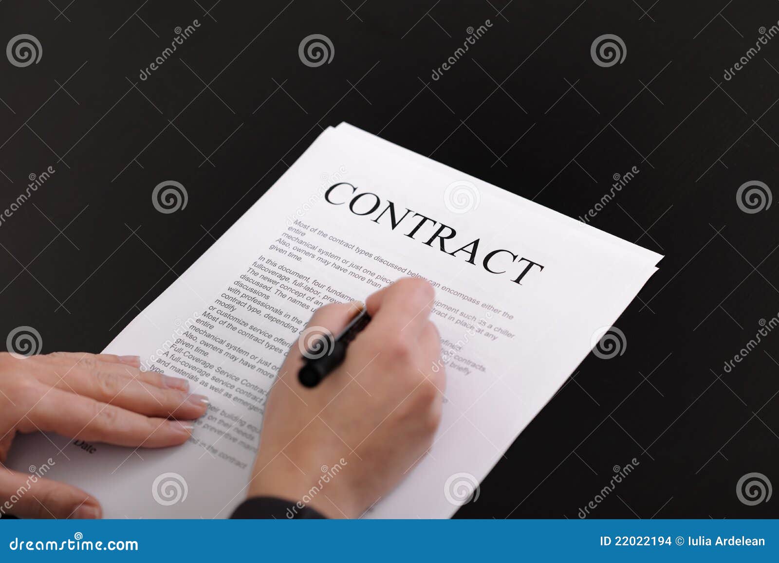 Woman signing contract stock photo. Image of hands, young - 22022194