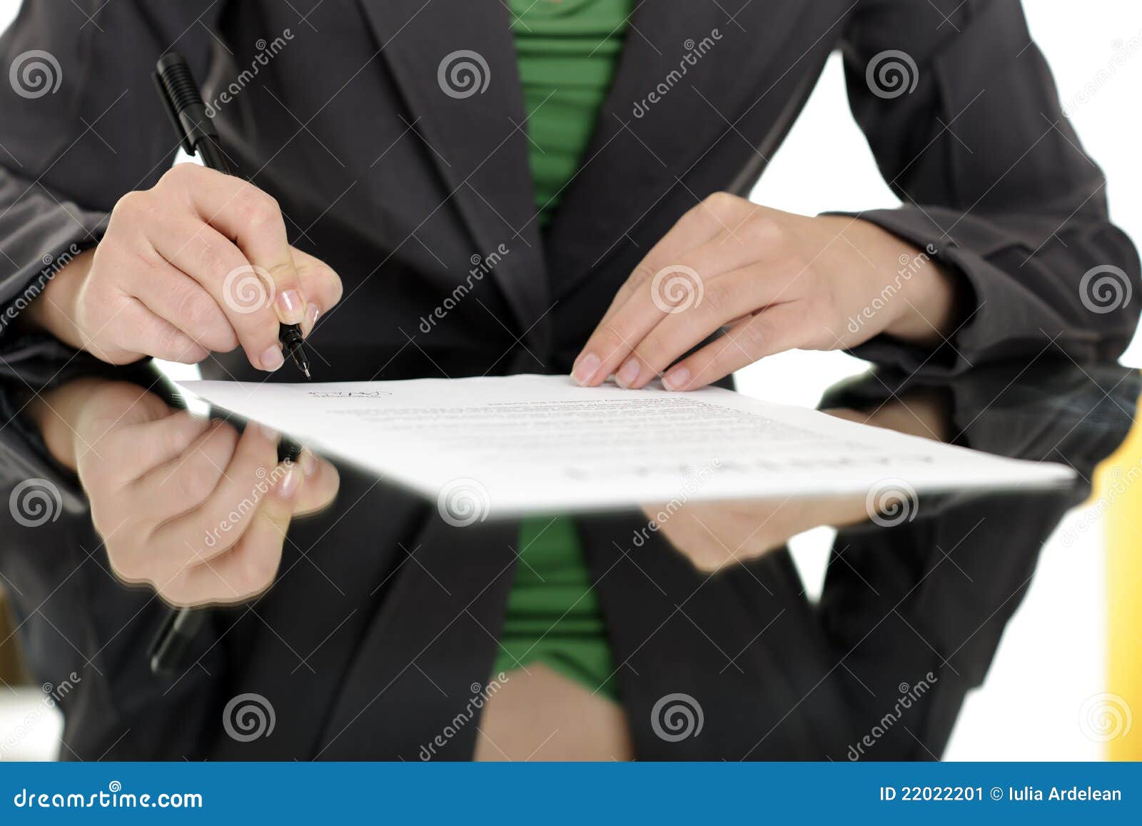 Woman signing contract stock image. Image of deal, color - 22022201