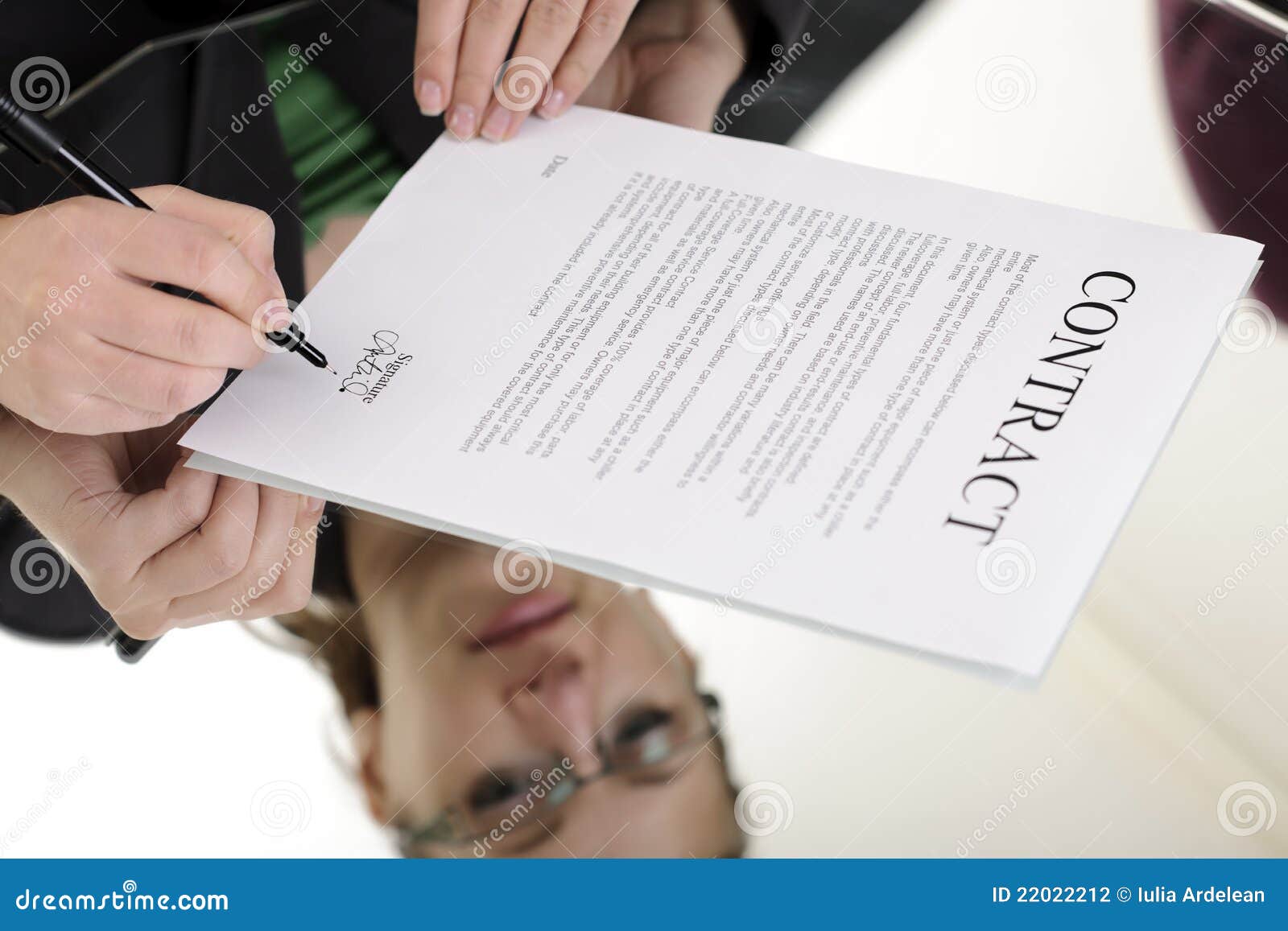 Woman signing contract stock photo. Image of businesspeople - 22022212