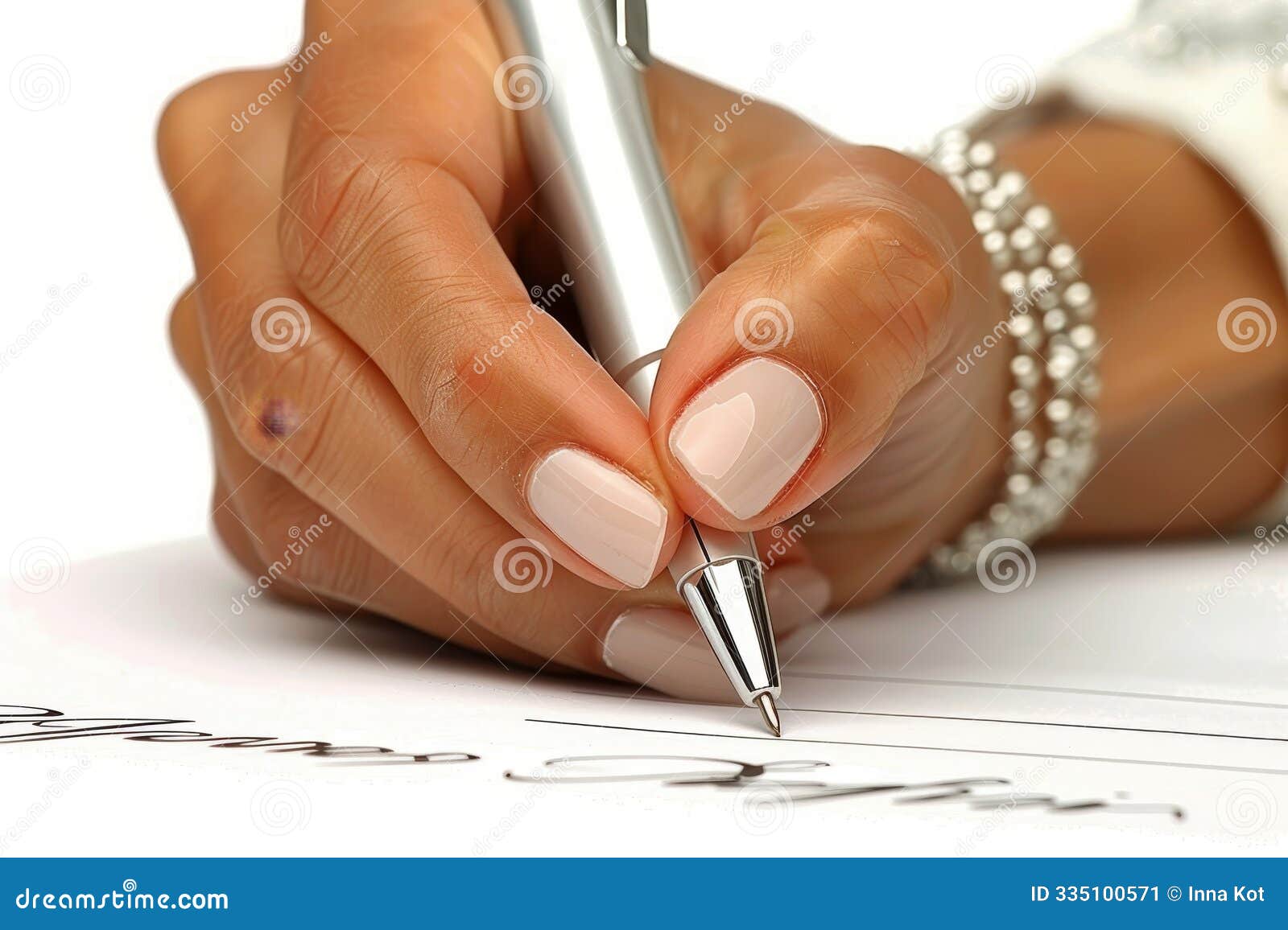 Woman Signing Document, Representing Agreement, Commitment, and ...