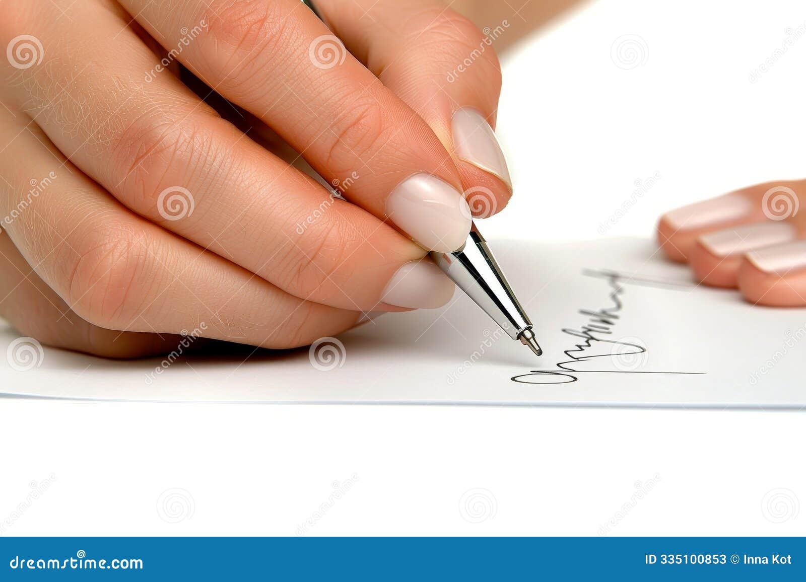 Woman Signing a Document, Representing Agreement, Commitment, and ...