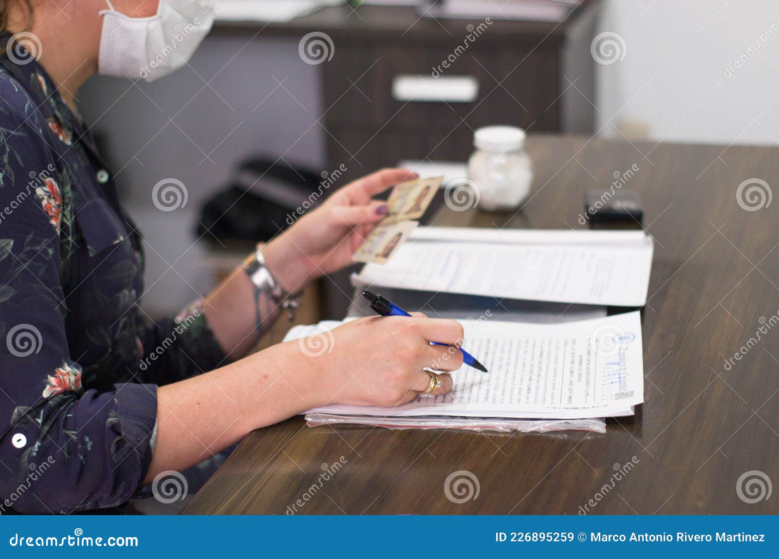 Woman Signing Papers with Pen Stock Image - Image of female, love ...