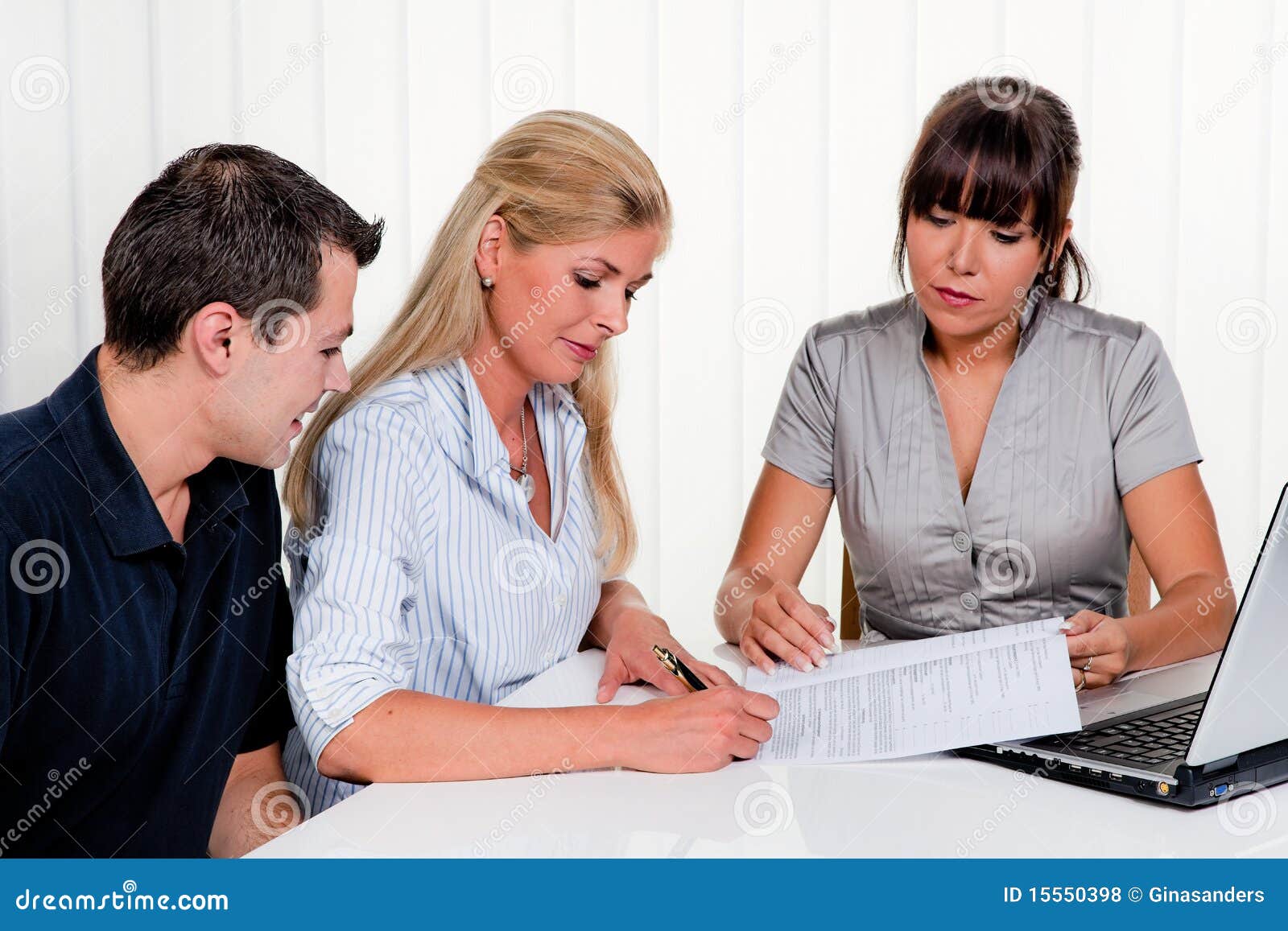 Woman Signs a Contract in an Office Stock Photo - Image of cancellation ...