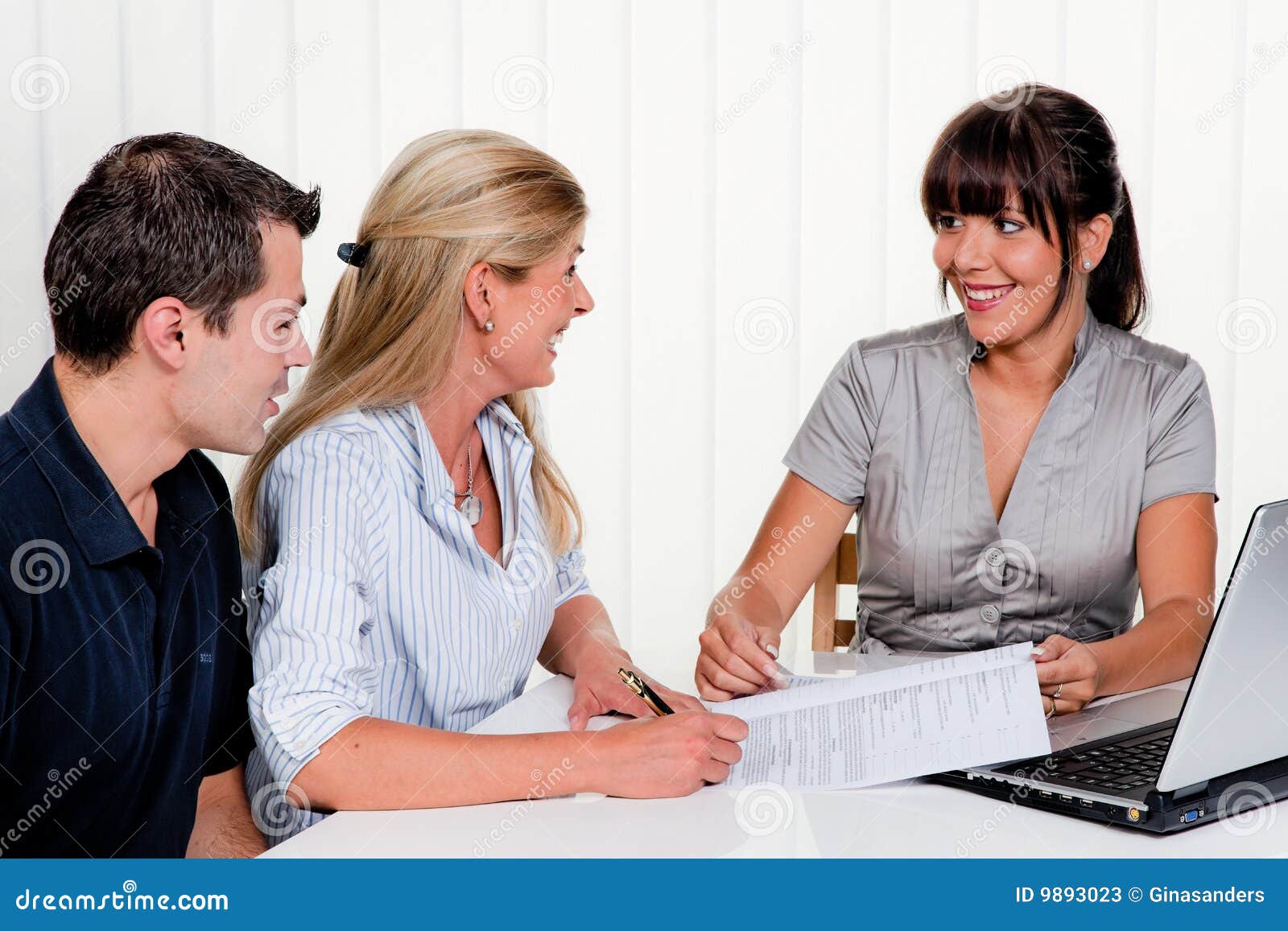 Woman Signs a Contract in an Office Stock Image - Image of people ...