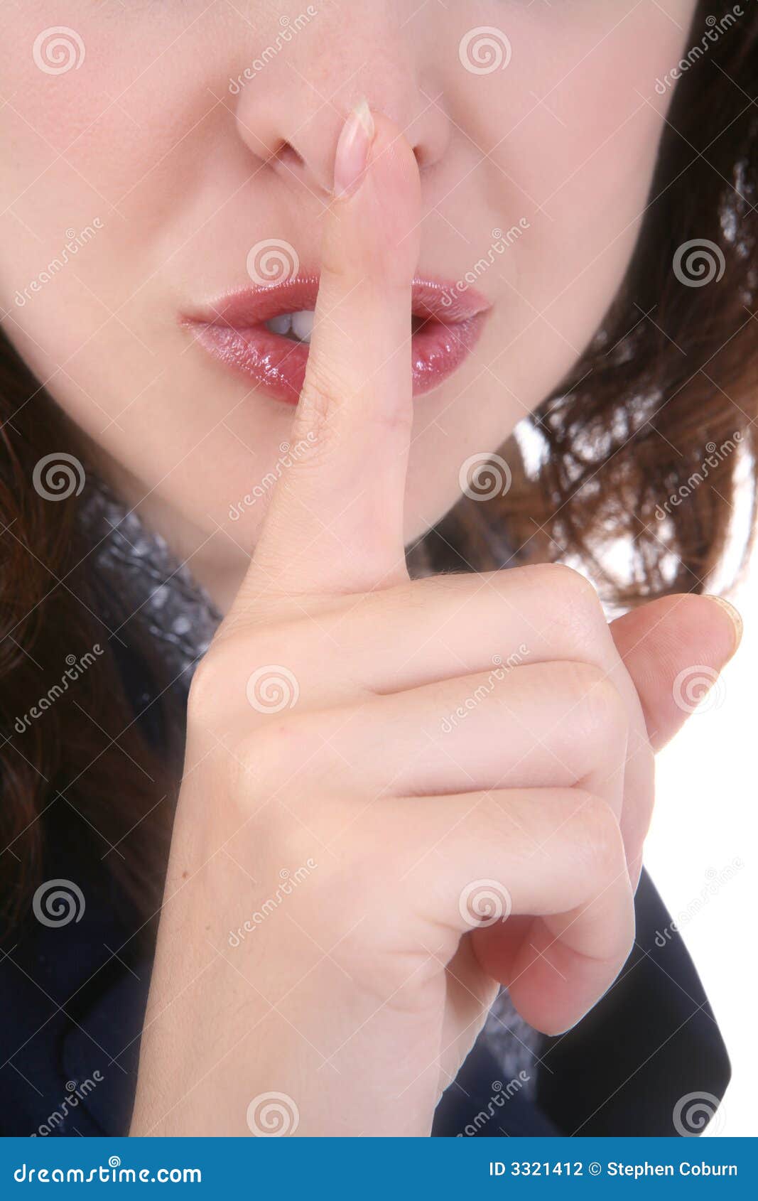 Woman Silence stock photo. Image of beauty, sensual, finger - 3321412