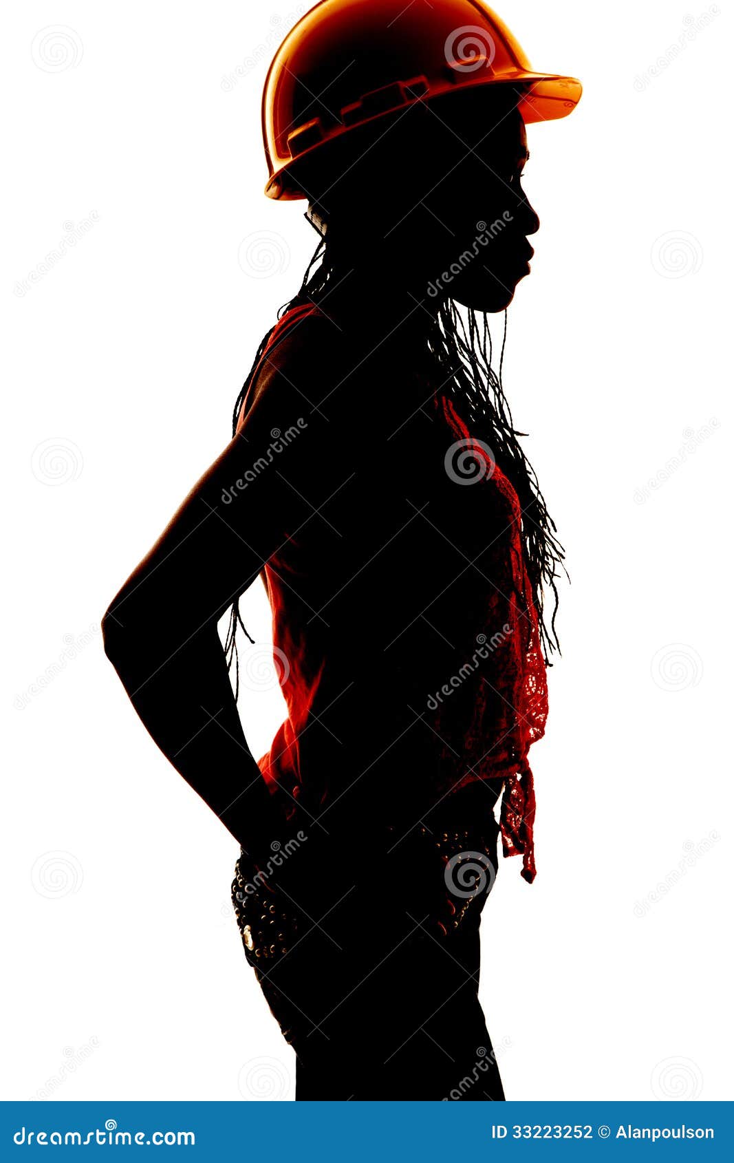 Female Construction Worker Silhouette