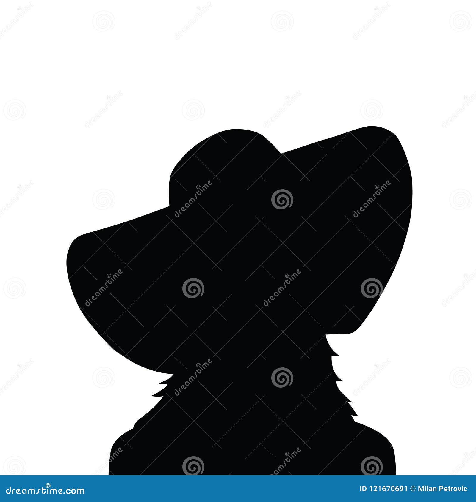 Woman Silhouette with Hat in Black Stock Vector - Illustration of ...