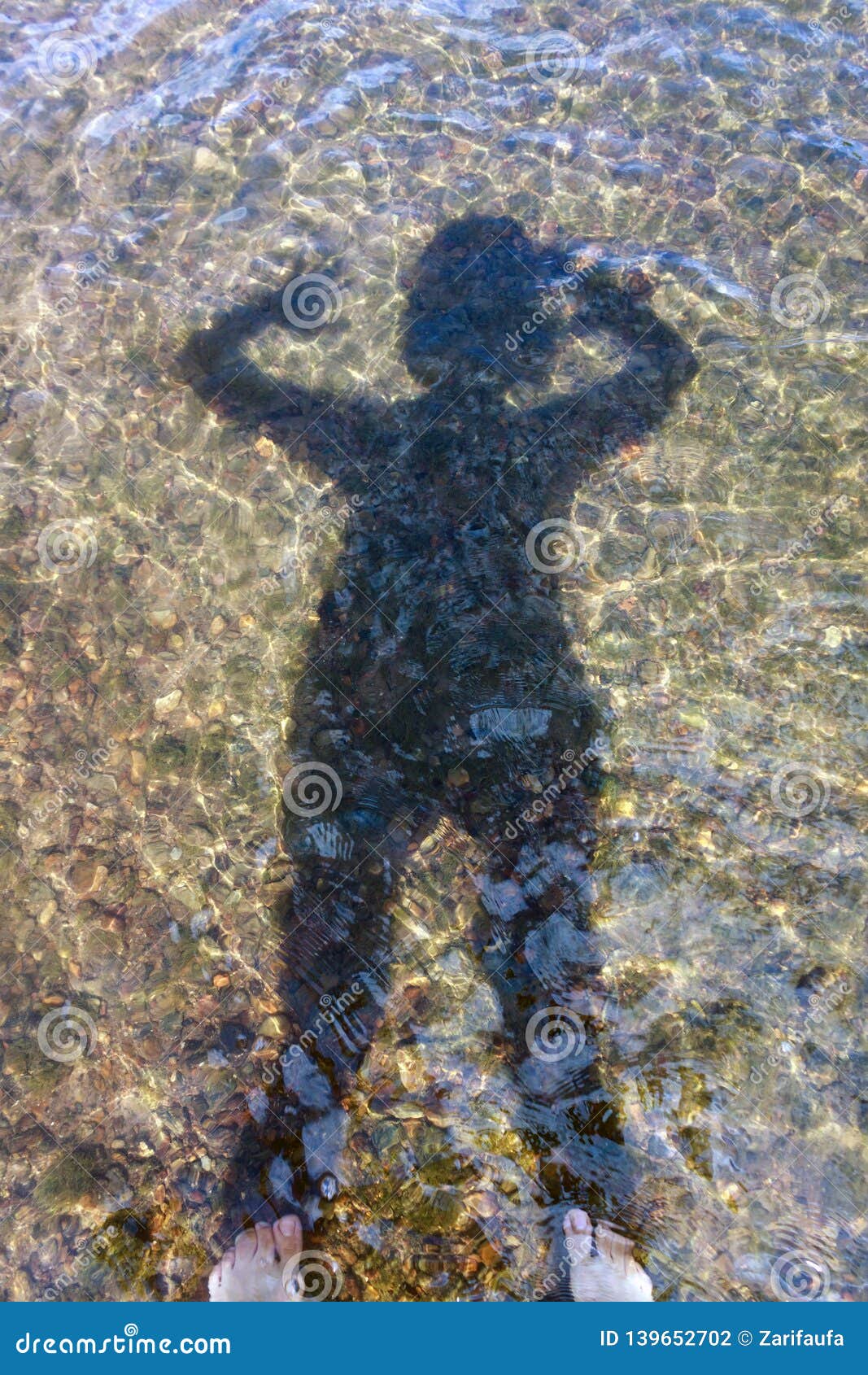 Woman Silhouette Shadow on Water Stock Photo - Image of woman, ripple ...