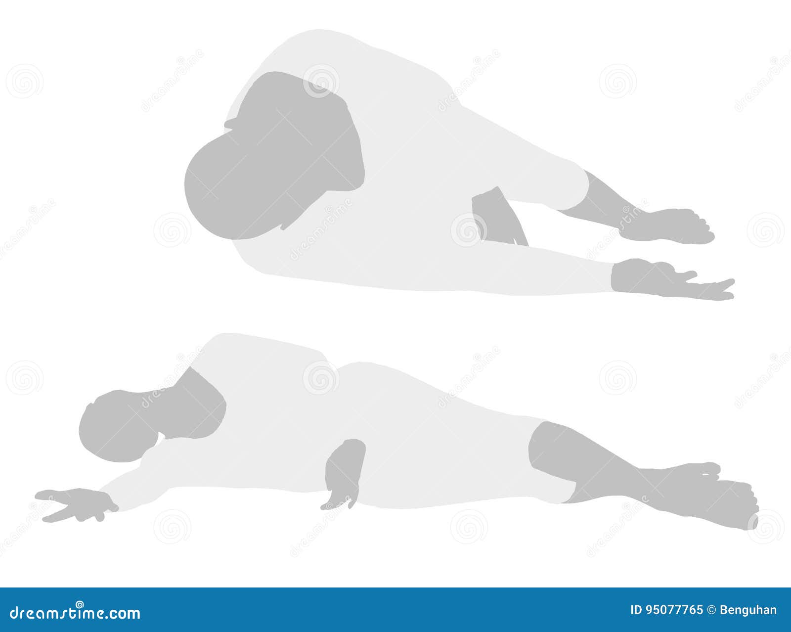 Woman Silhouette in Side Sprawl Pose Stock Vector - Illustration of ...