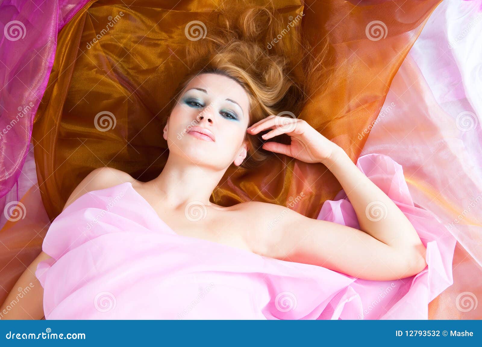 Woman in silk stock photo. Image of woman, fashion, dream - 12793532