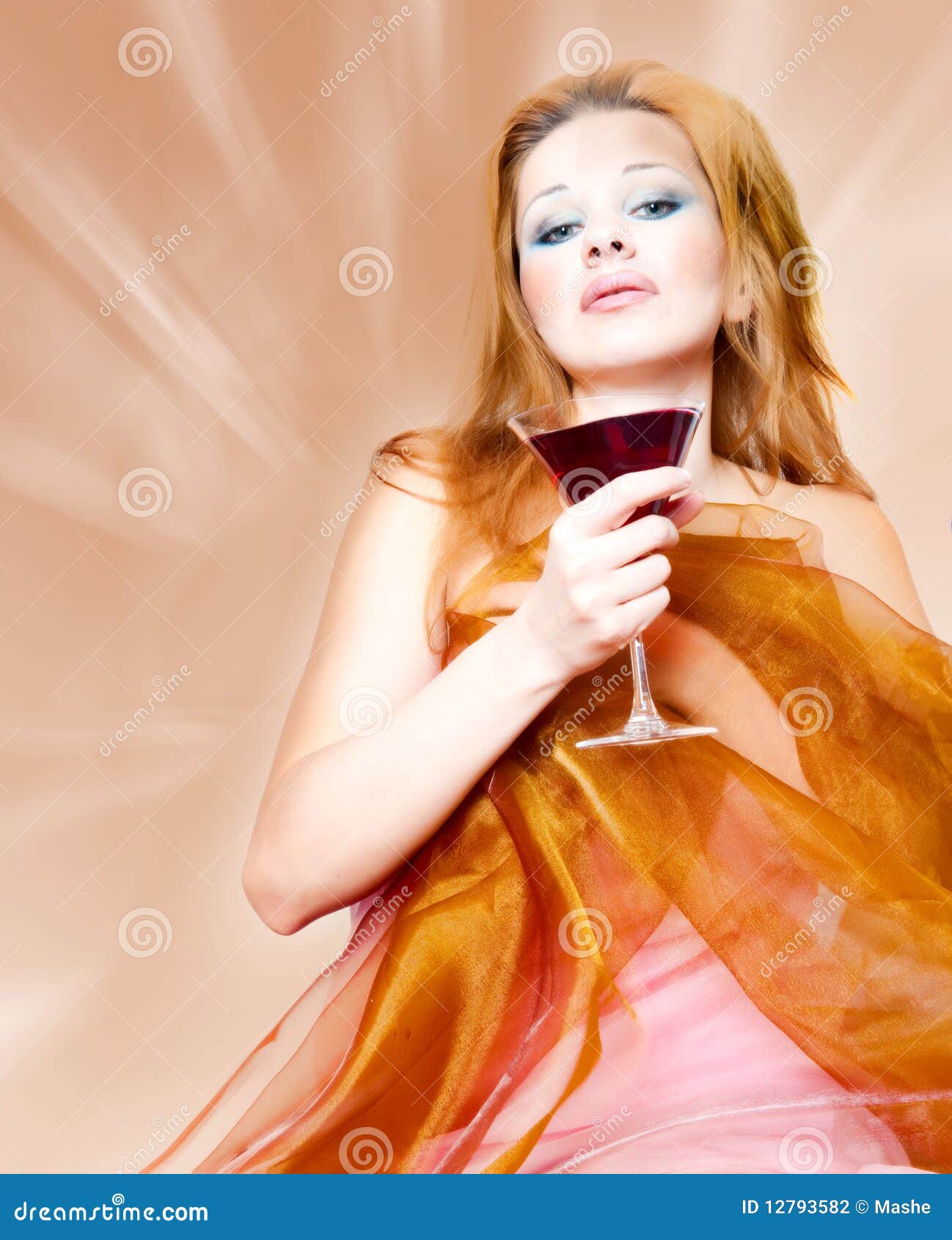 Woman in silk stock photo. Image of haired, hands, gentle - 12793582