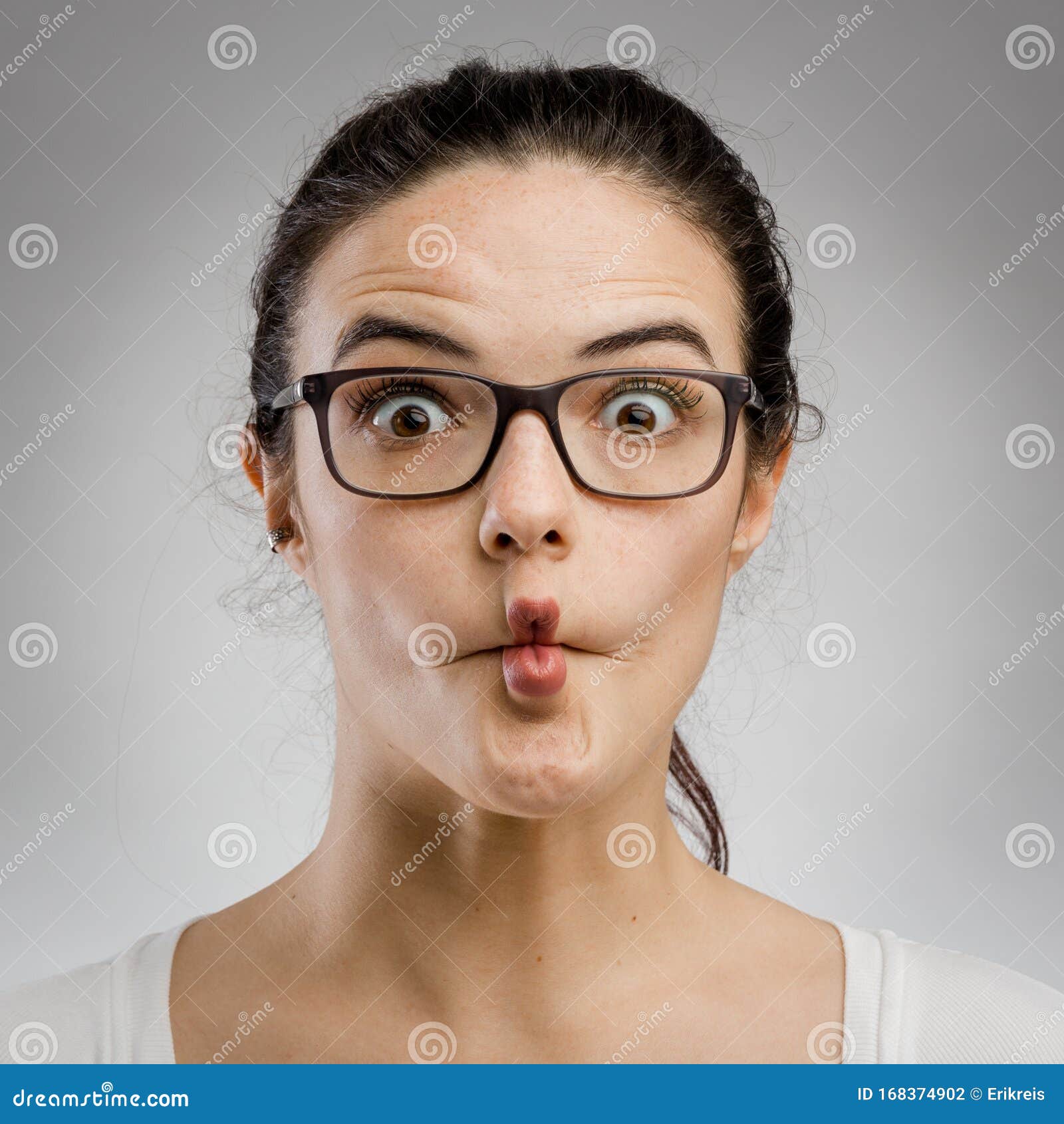 Woman silly face stock photo. Image of caucasian, portrait - 168374902