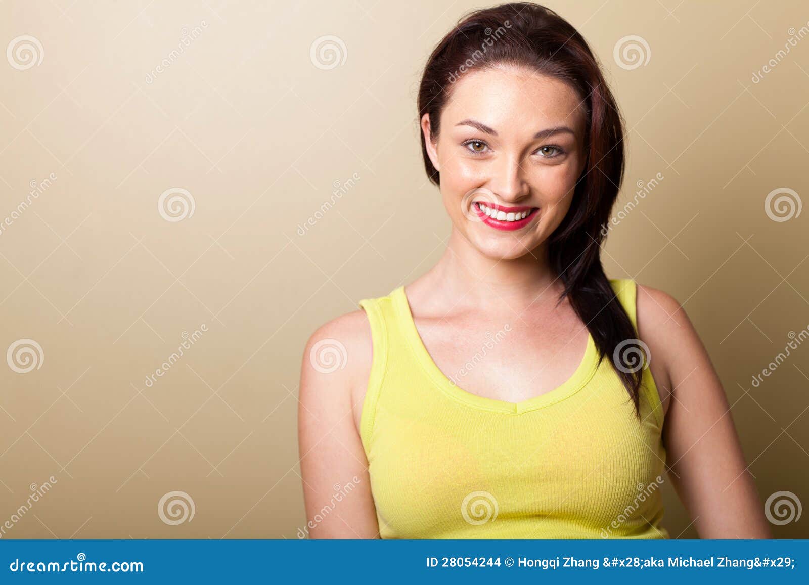 Woman simple portrait stock photo. Image of smiling, space - 28054244