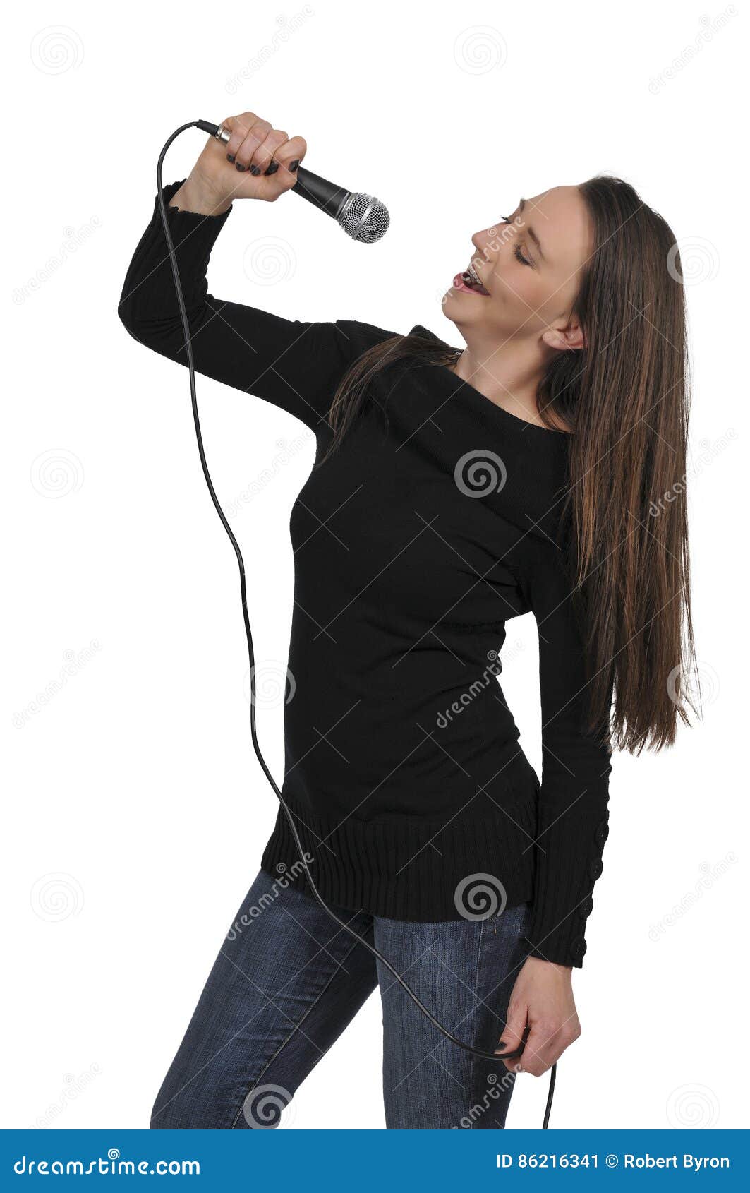 Woman Singer stock image. Image of rocker, girl, nightclub - 86216341