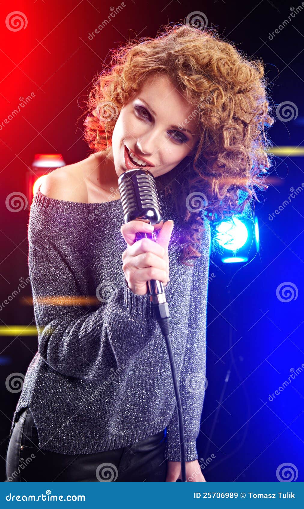 Woman singing stock image. Image of glamour, audio, female - 25706989