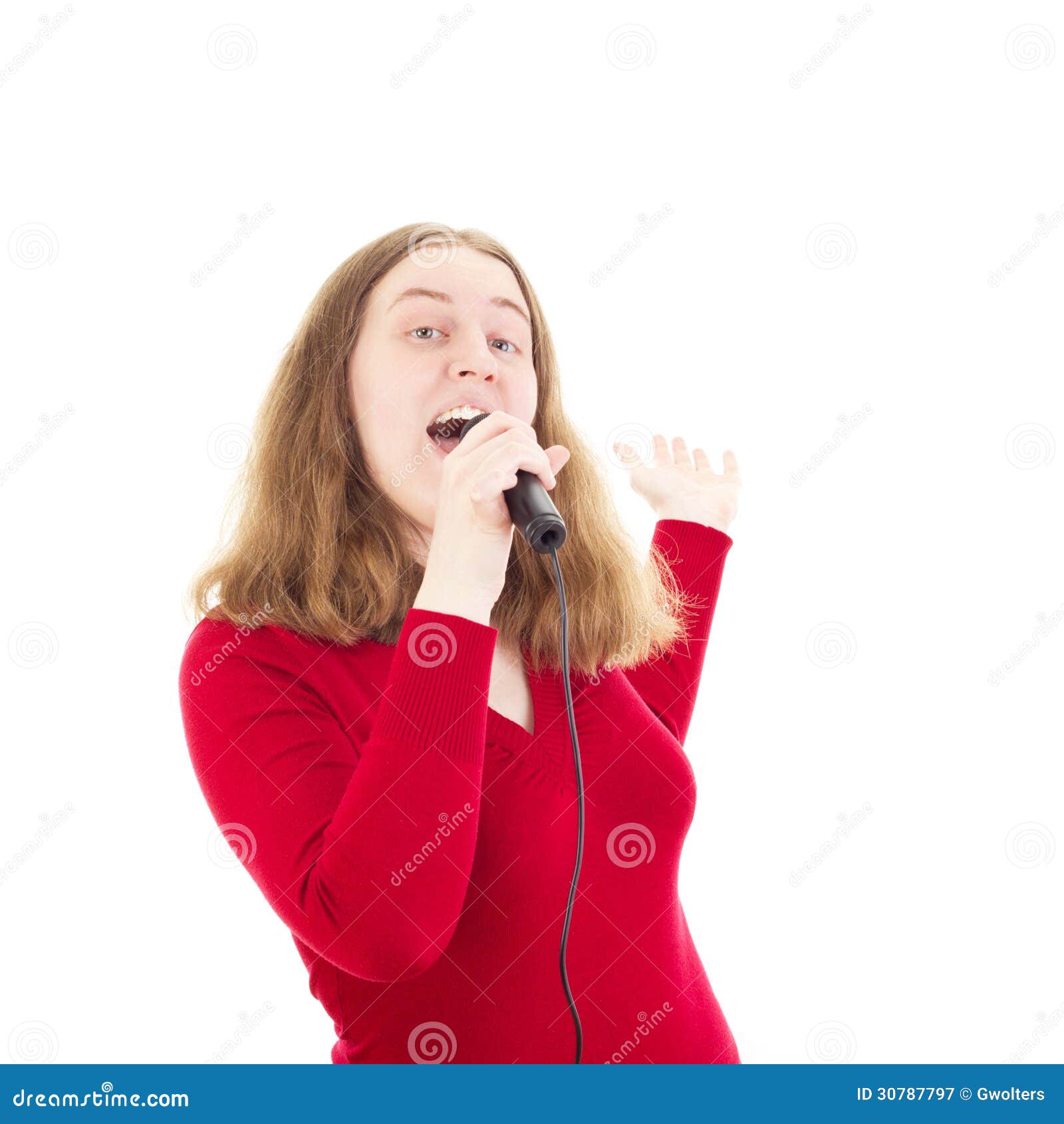 Woman singing and dancing stock image. Image of caucasian - 30787797