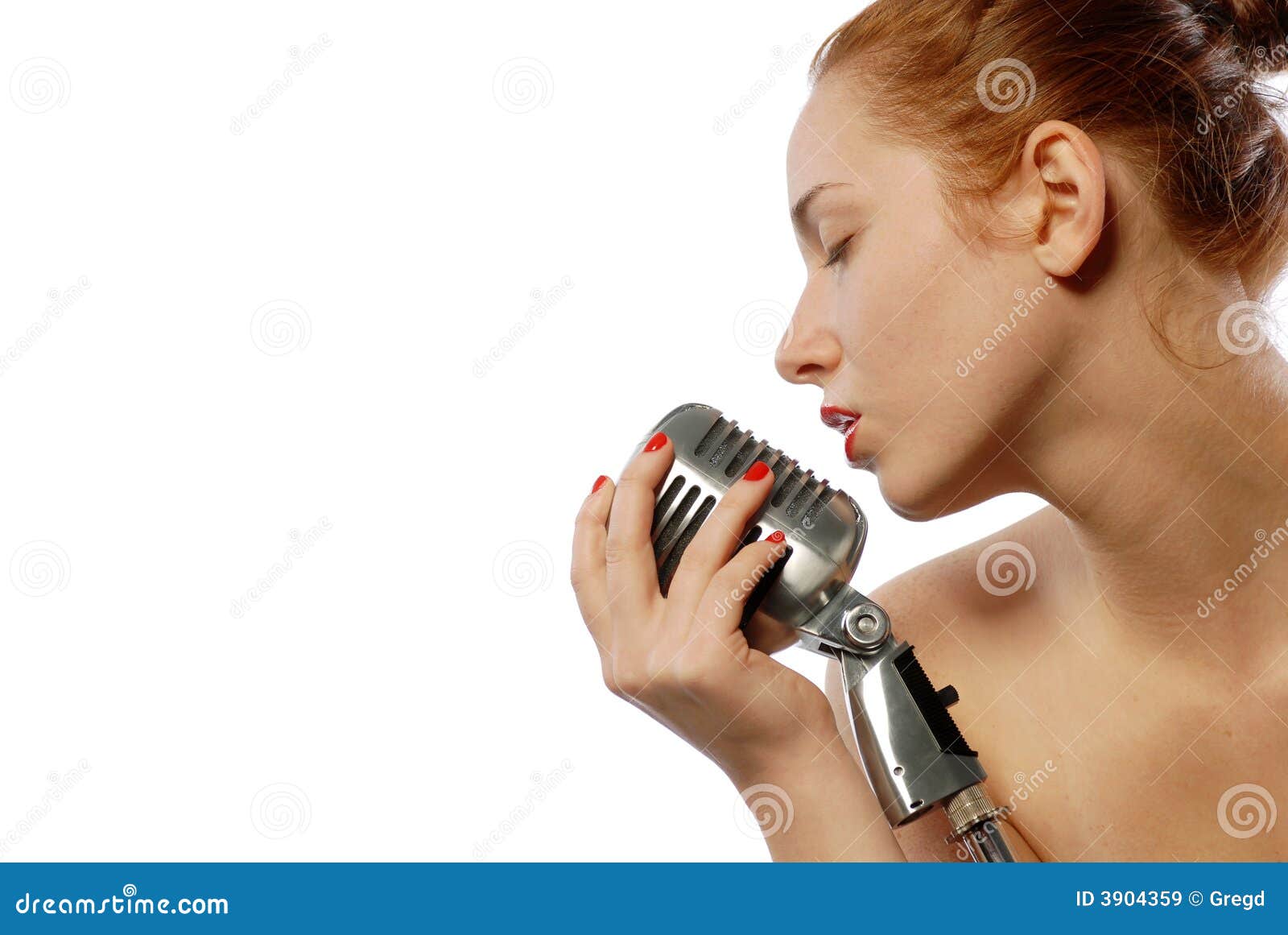 Woman singing a song stock image. Image of isolated, vintage - 3904359