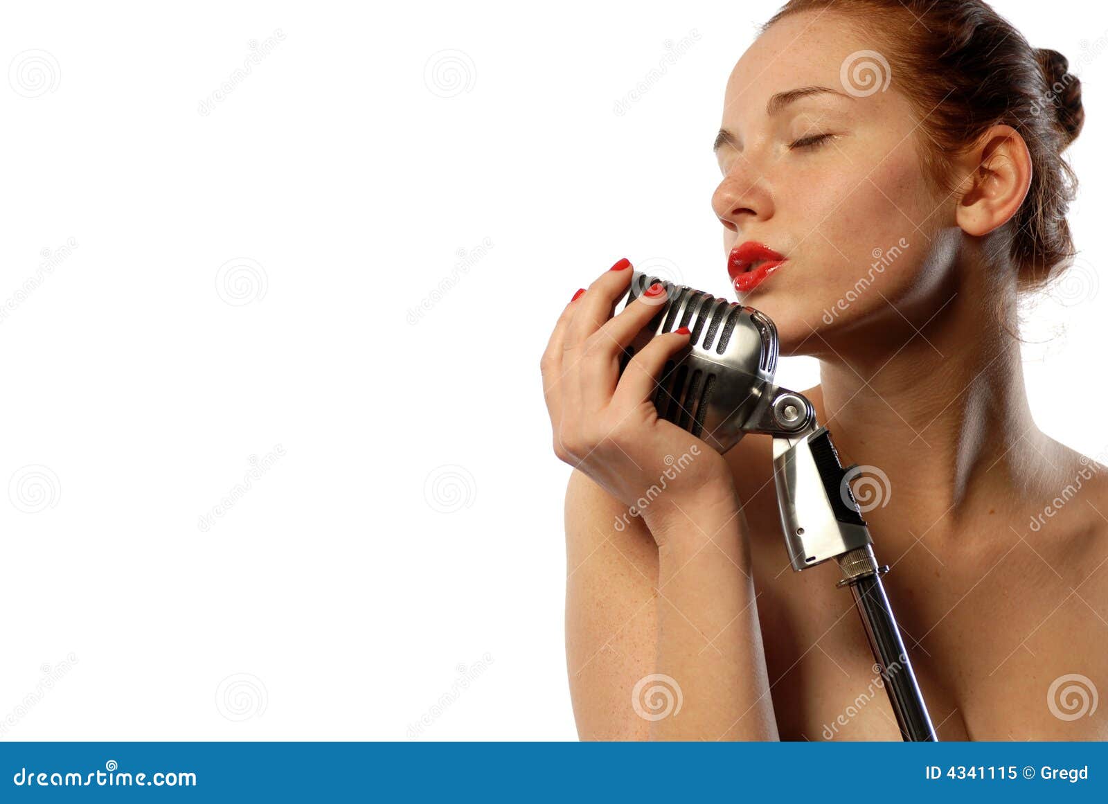Woman singing a song stock image. Image of female, singer - 4341115