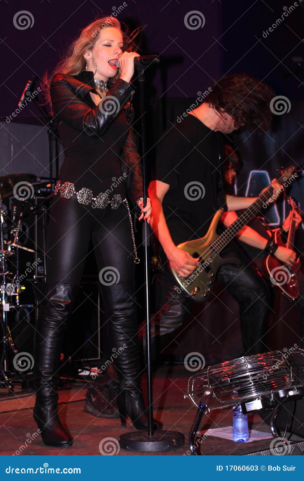 Woman Singing on Stage Microphone Editorial Stock Photo - Image of ...