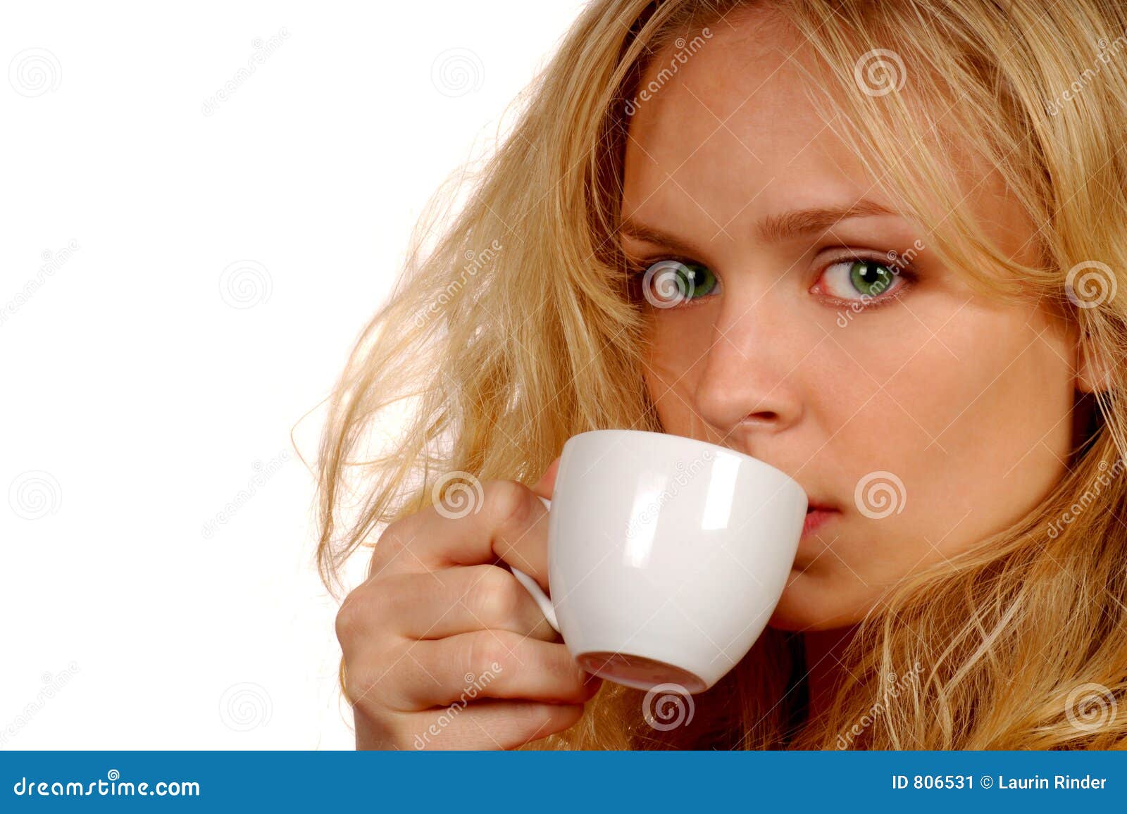 Woman Sips Coffee stock image. Image of waiting, girl, person - 806531