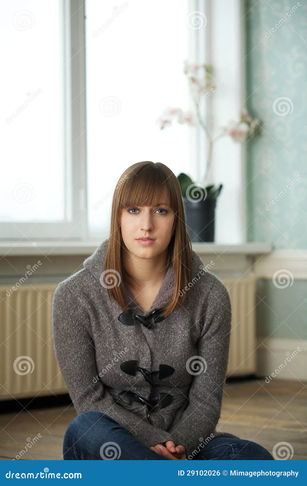 Woman Sitting Alone stock photo. Image of health, close - 29102026