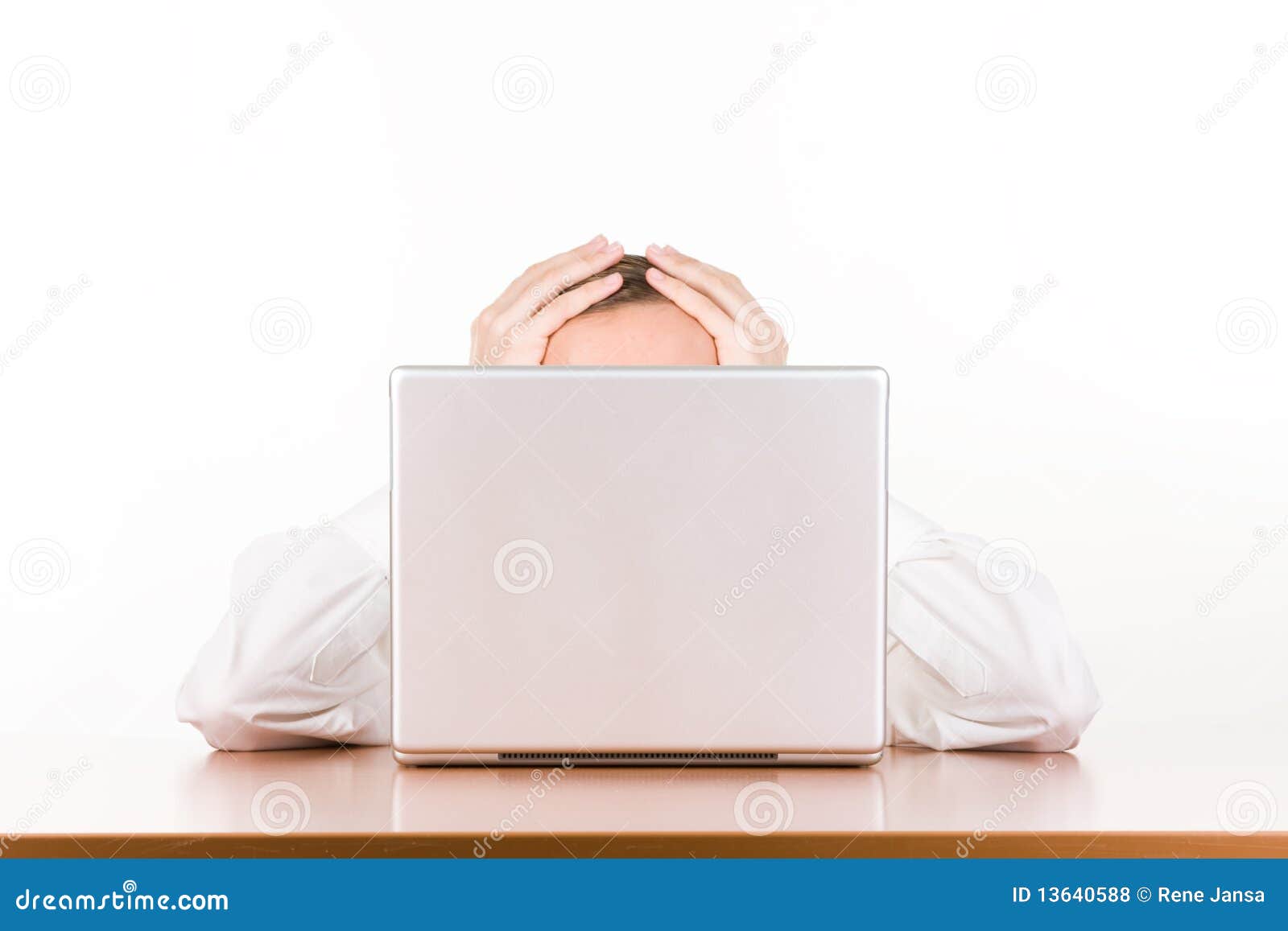 Woman Sitting Behind Computer Stock Photo - Image of work, works: 13640588