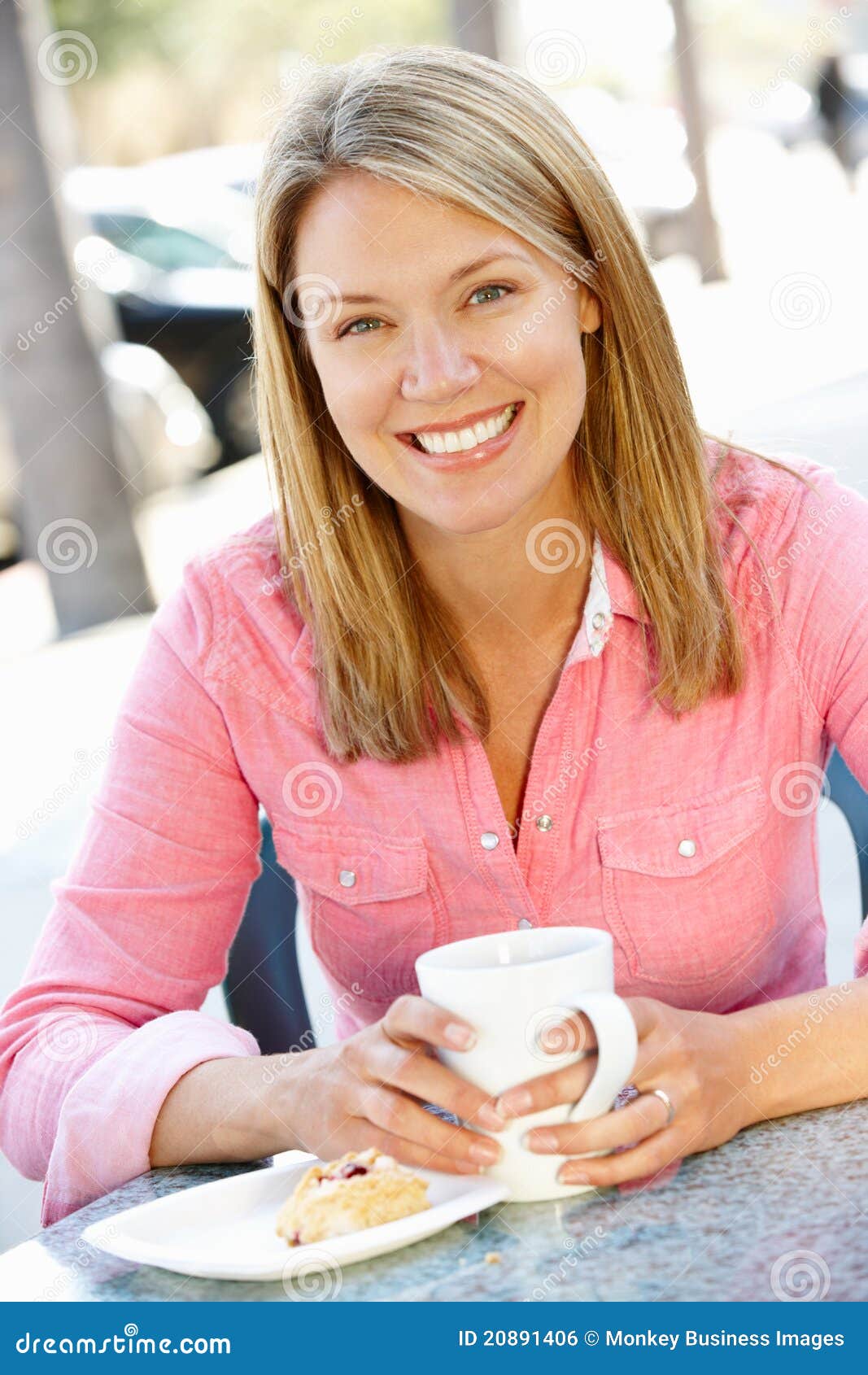Woman sitting in cafe stock photo. Image of enjoying - 20891406
