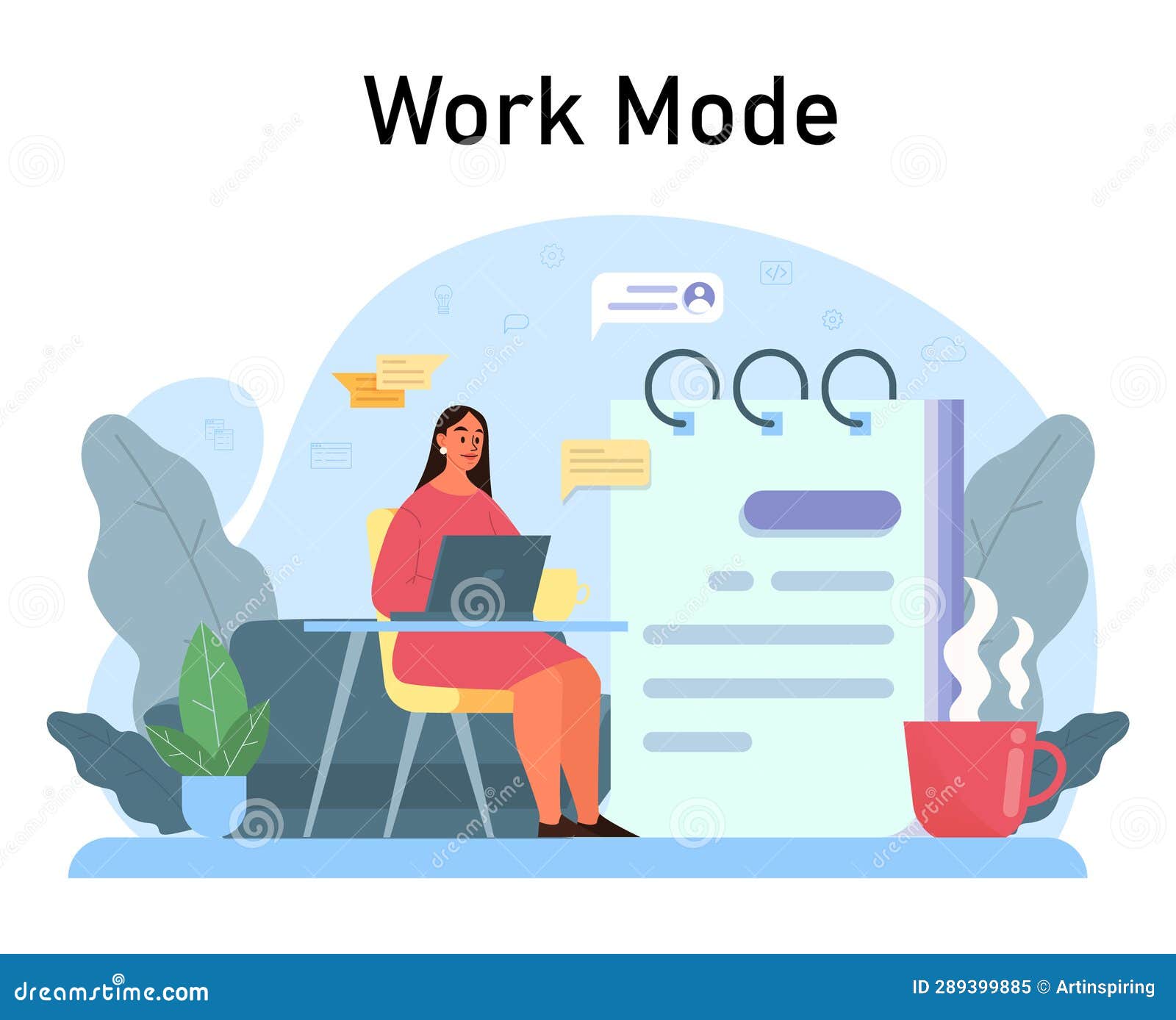 Woman Sitting at the Desk and Working on the Computer. Professional ...