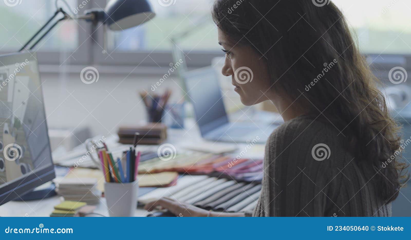 Interior Designer Working on a Project Stock Photo - Image of designer ...