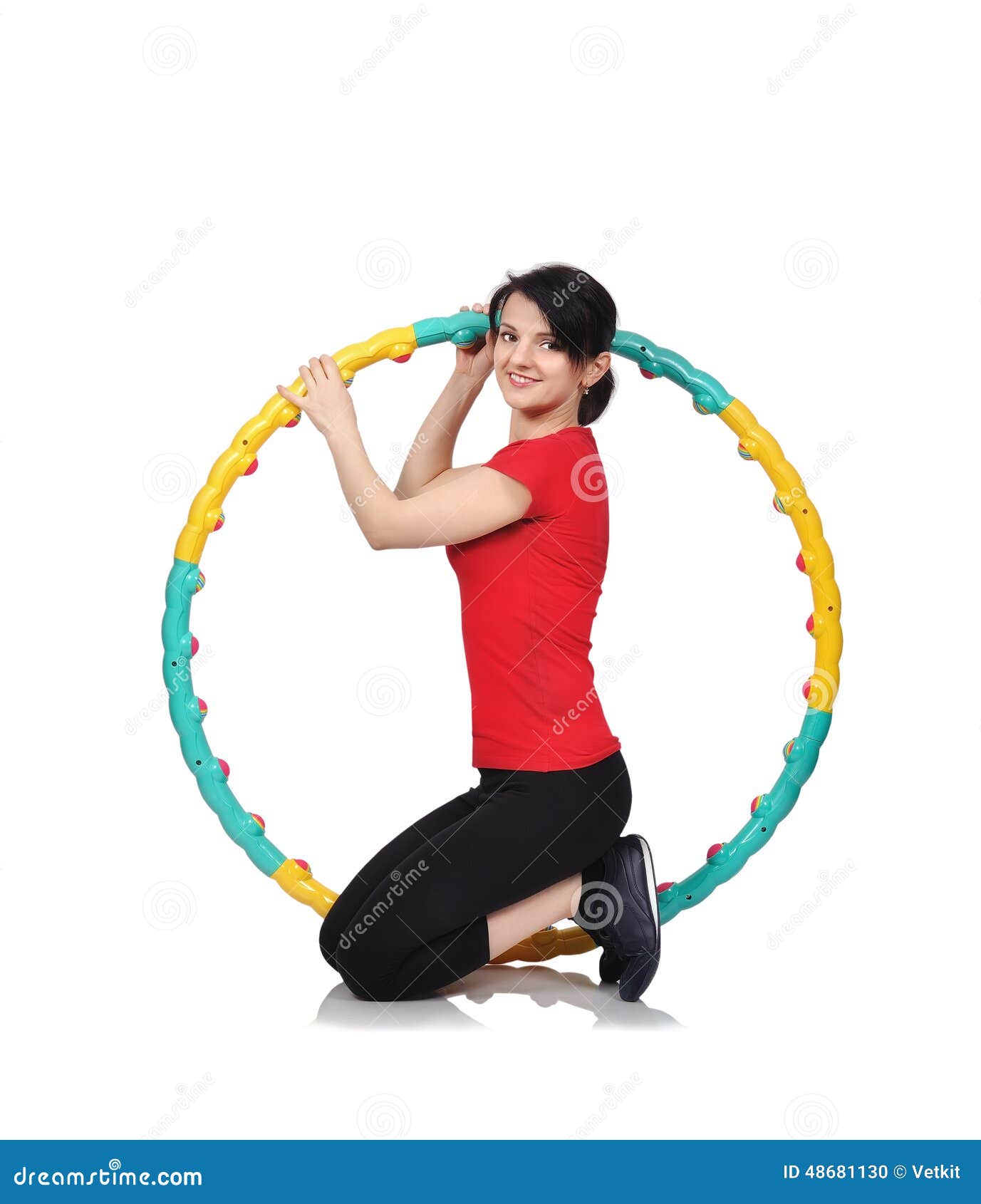 Woman Sitting with Hula Hoop Stock Photo - Image of hula, shape: 48681130